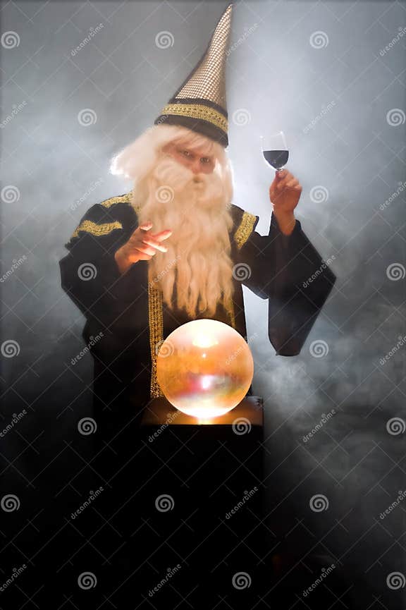 Wizard toasting with wine stock photo. Image of hair, hand - 2844902