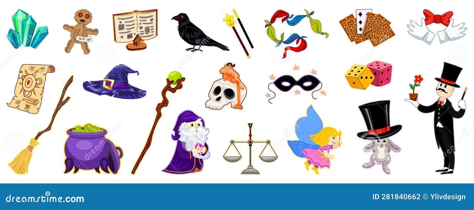 Wizard Tools Icons Set Cartoon Vector. Magic Wand Stock Vector ... Wizard Tools Icons Set Cartoon Vector. Magic Wand Stock Vector ...