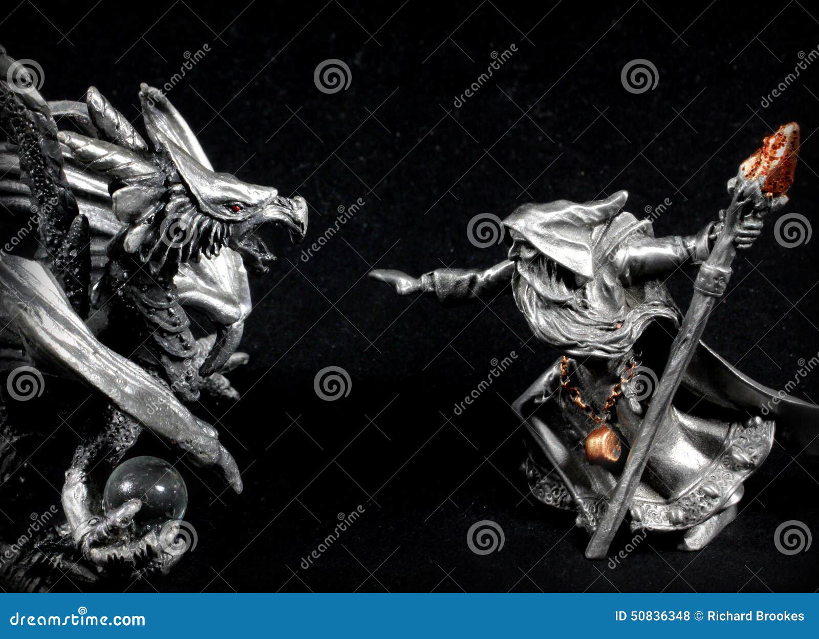 Wizard vs. Dragon stock photo. Image of fantasy, wizard - 50836348