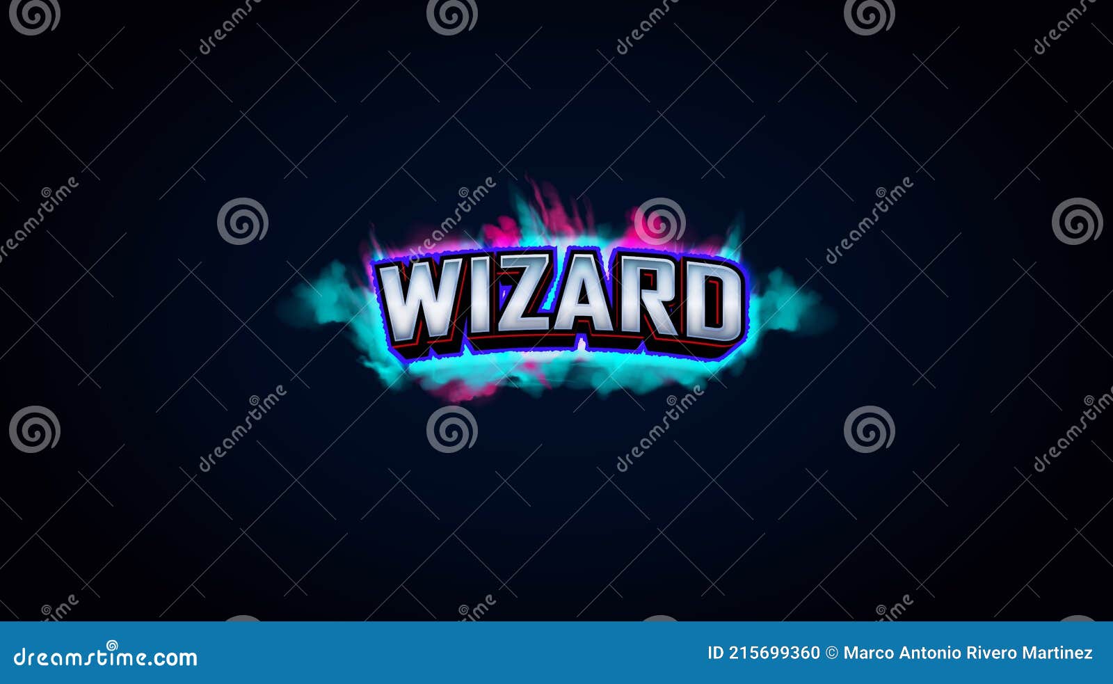 Wizard Word with Neon Lights Background Stock Illustration ...