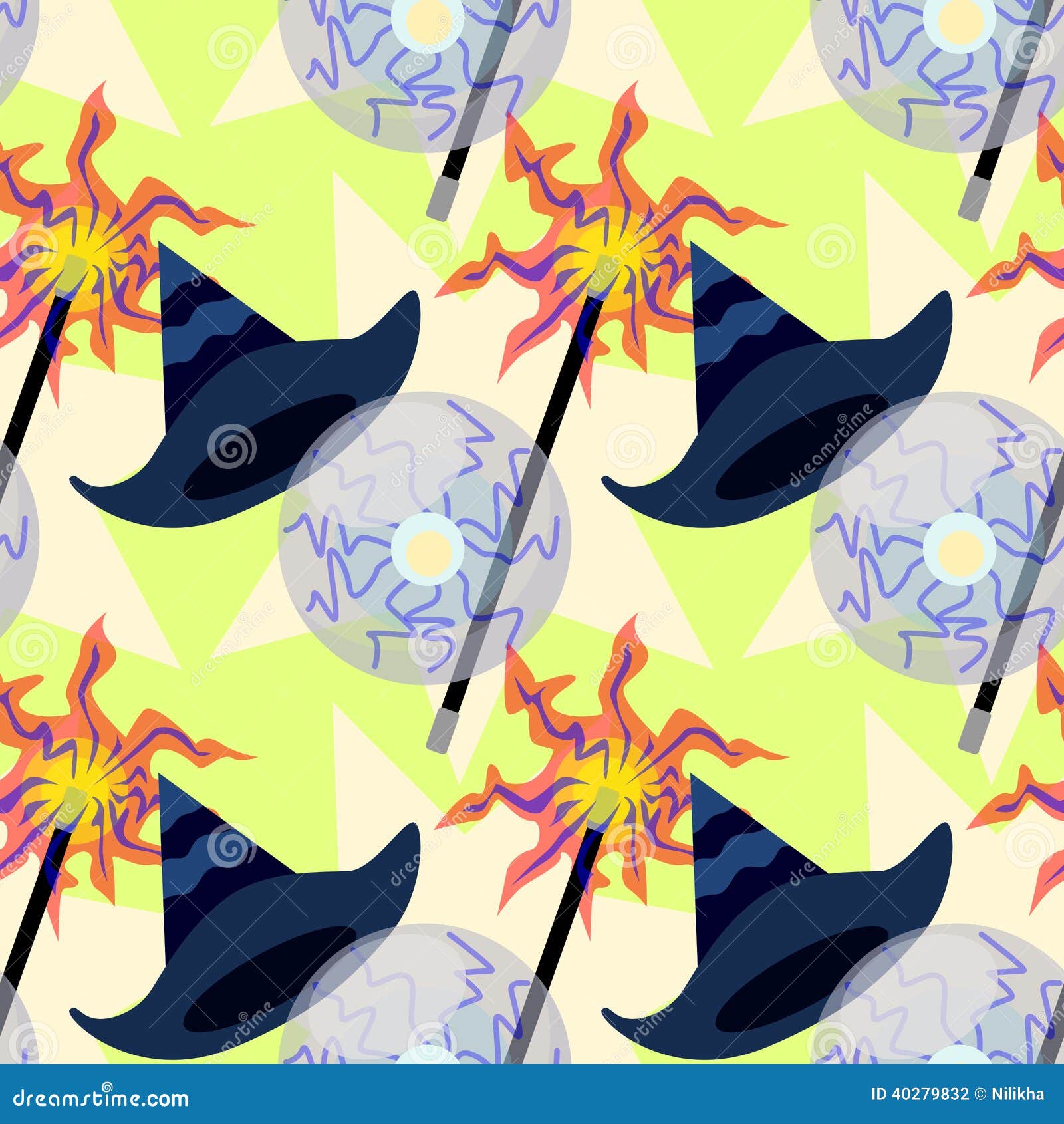 Wizardry Seamless Background Design Stock Illustration - Illustration ...