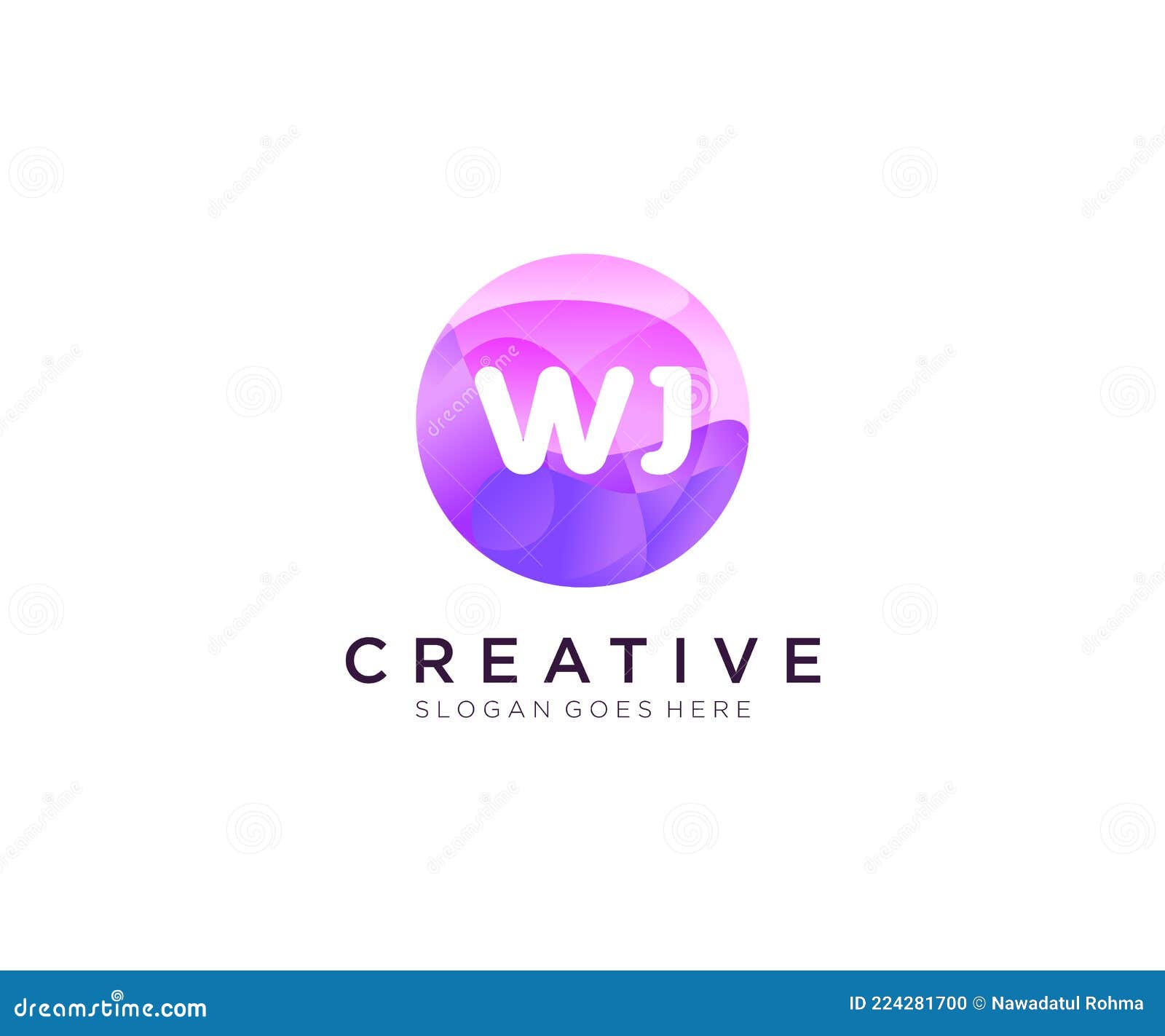 WJ Initial Logo with Colorful Circle Template Vector Stock Vector ...