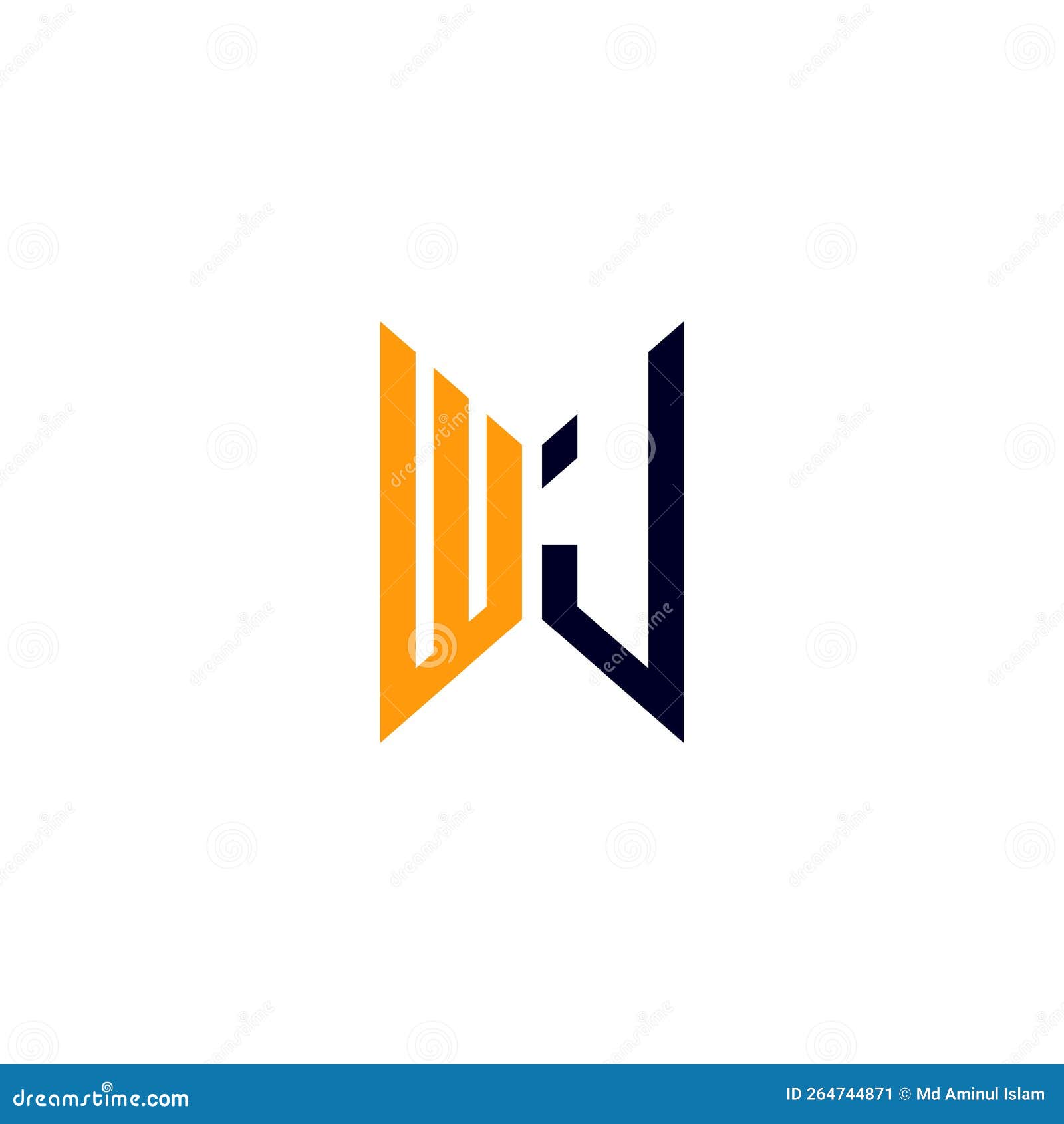 WJ Letter Logo Creative Design with Vector Graphic, Stock Vector ...