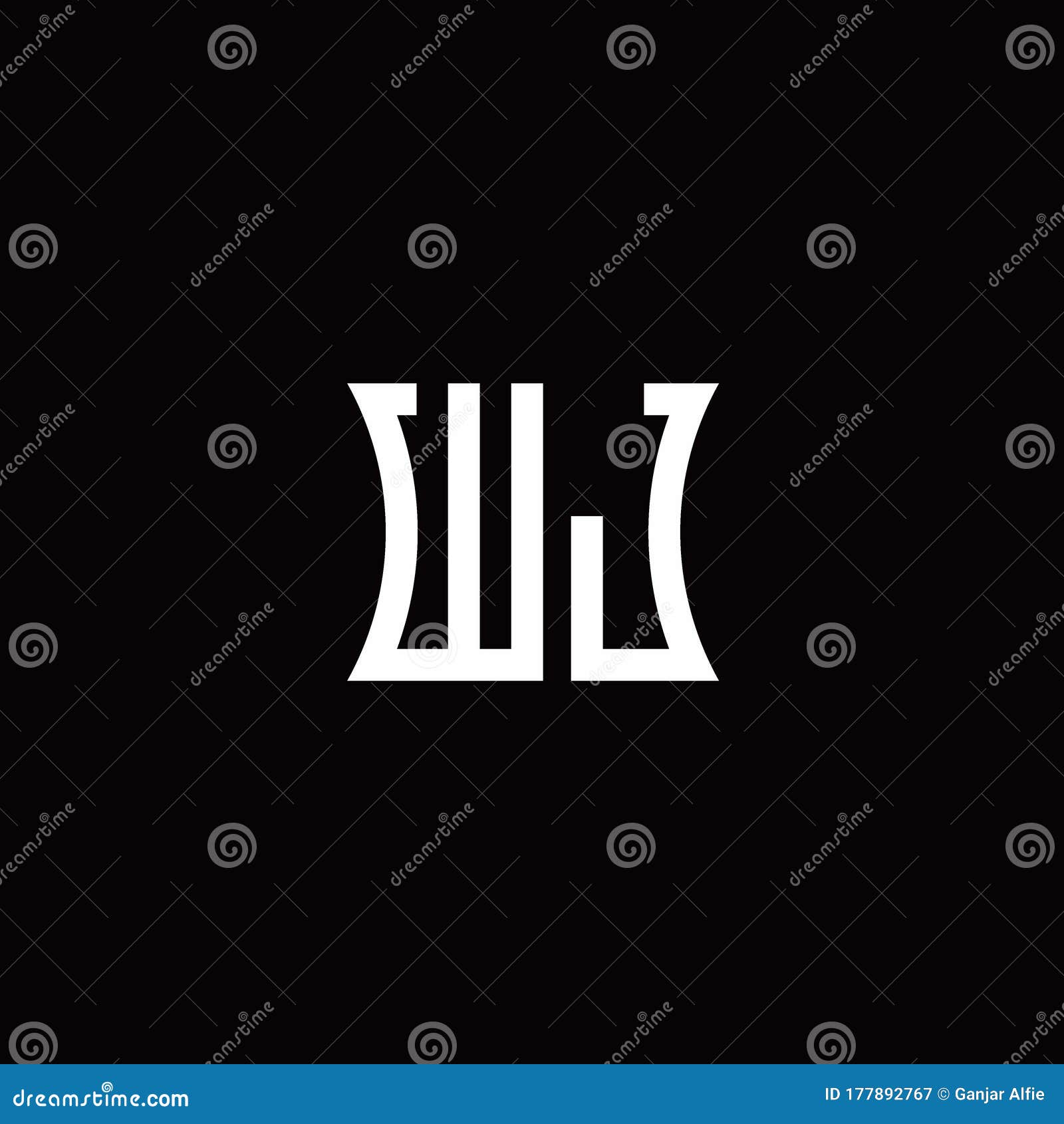 WJ Monogram Logo Letter with Curved Side Style Stock Vector ... WJ Monogram Logo Letter with Curved Side Style Stock Vector ...