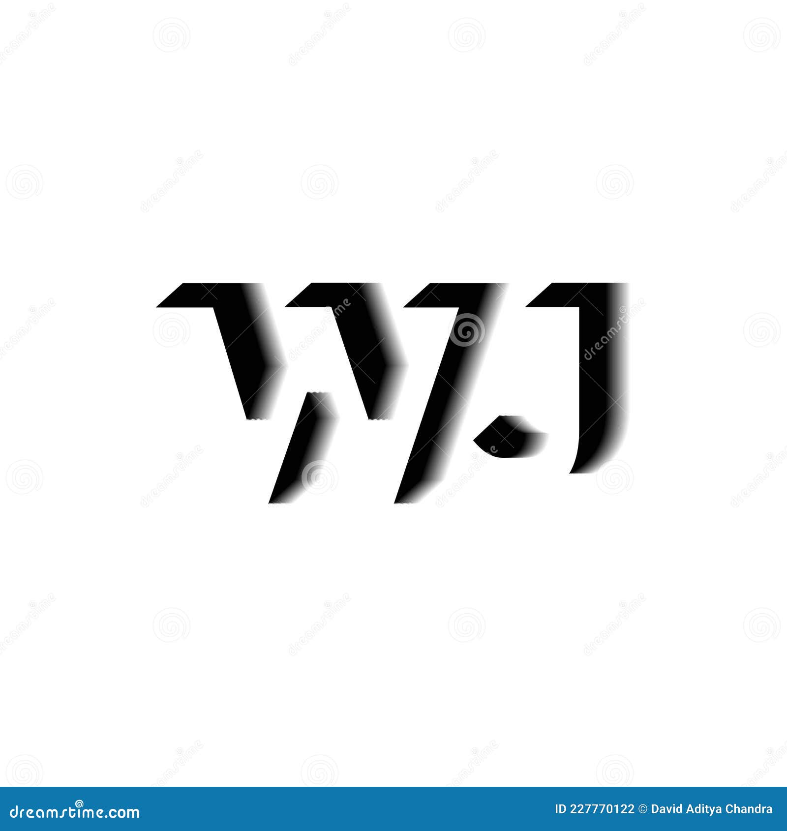 WJ Monogram Shadow Shape Style Stock Vector - Illustration of letters ...