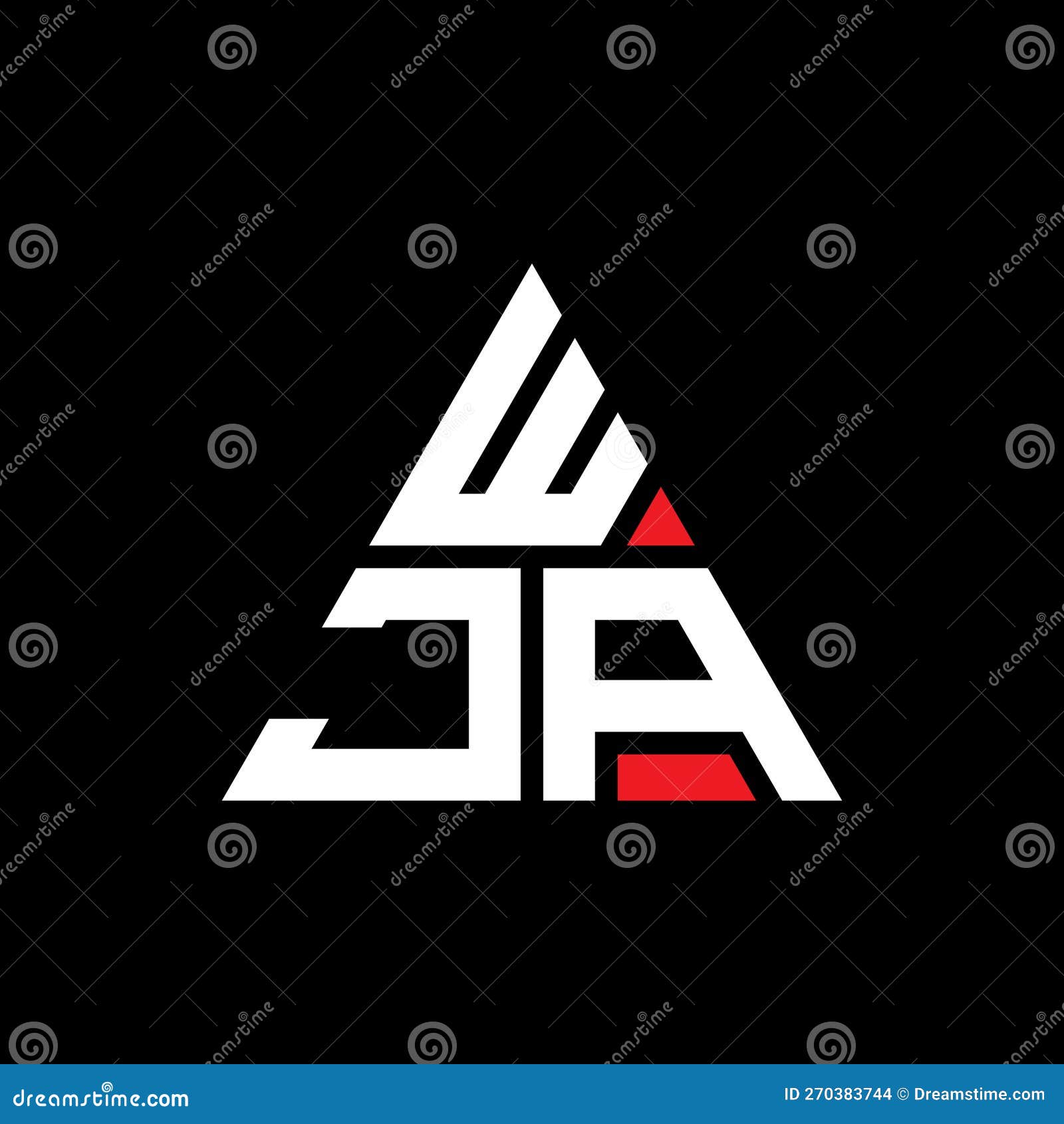 WJA Triangle Letter Logo Design with Triangle Shape. WJA Triangle Logo ...