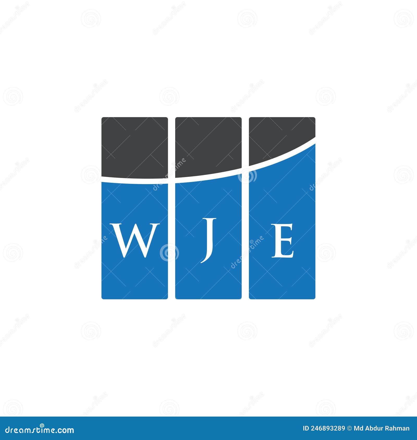 WJE Letter Logo Design on WHITE Background. WJE Creative Initials ...