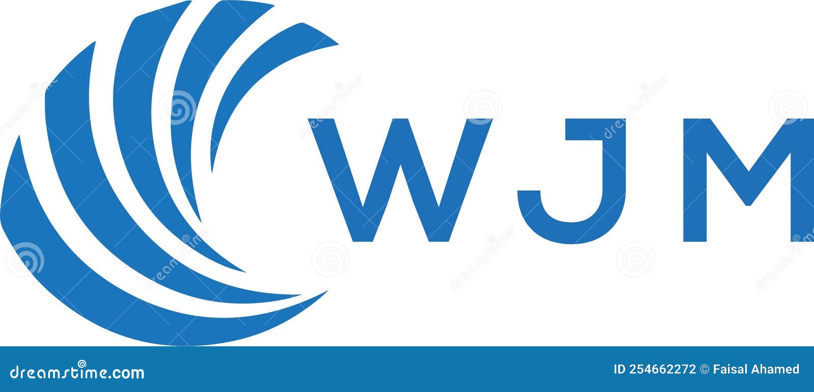 WJM Letter Logo Design on White Background. WJM Creative Circle Letter ...