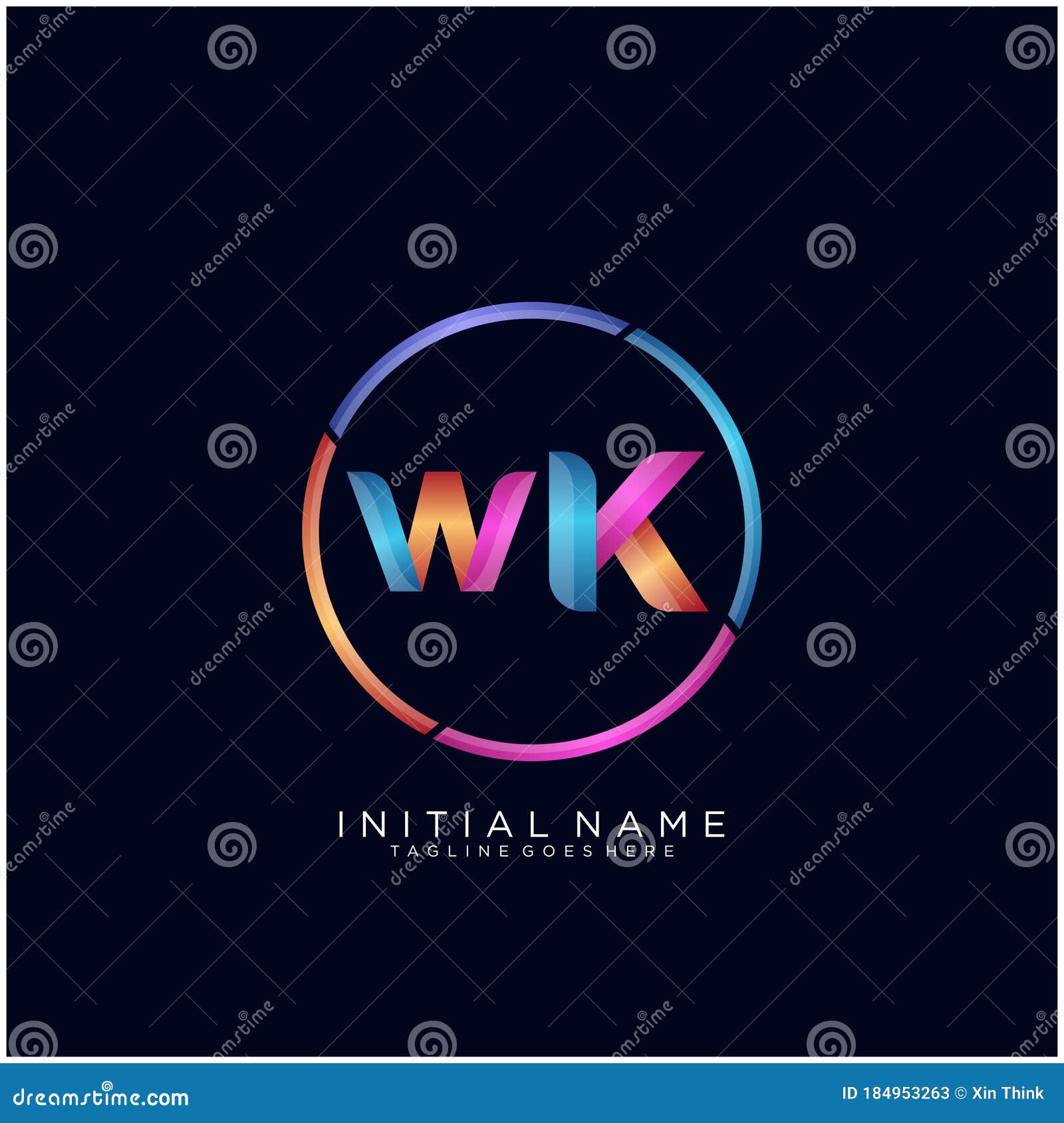 WK Letter Logo Icon Design Template Elements Stock Vector ...