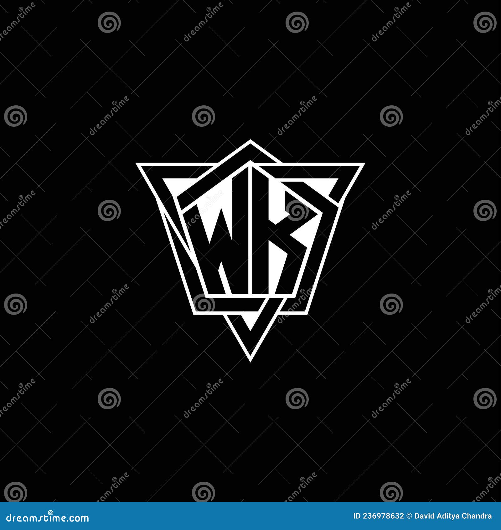 WK Logo Monogram Geometric Modern Design Stock Vector - Illustration of ...