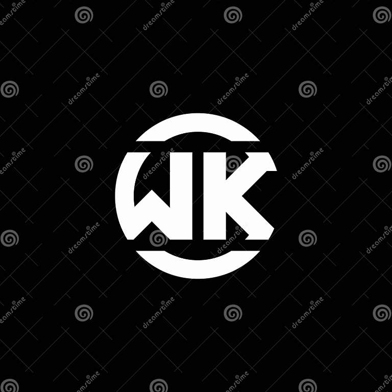WK Logo Monogram Isolated on Circle Element Design Template Stock ...