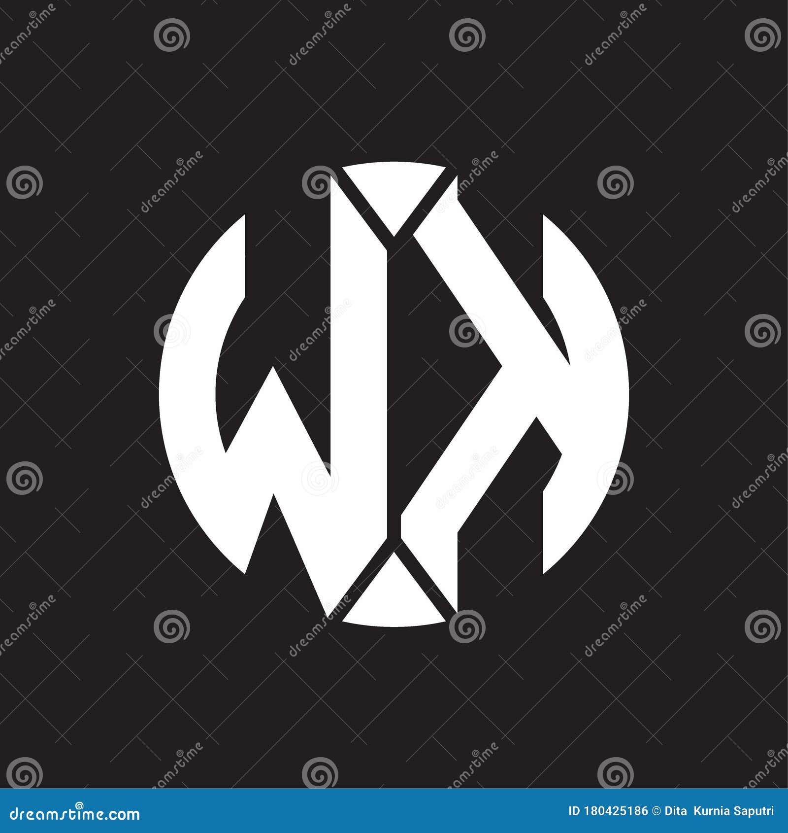 WK Logo Monogram with Piece Circle Ribbon Style Stock Vector ... WK Logo Monogram with Piece Circle Ribbon Style Stock Vector ...