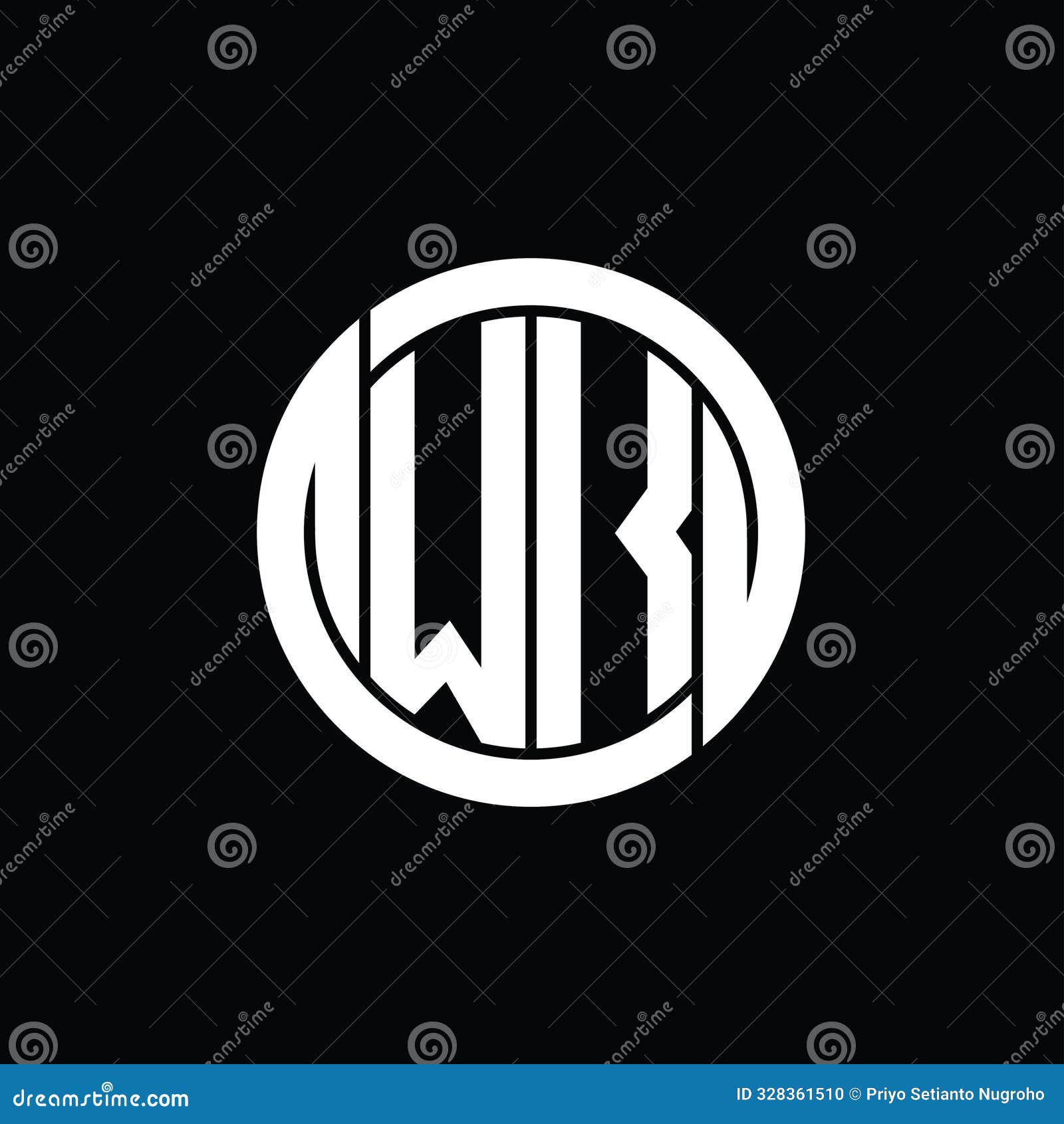 WK Logo Monogram Shield Inside Circle Shape Vector Images Design ...