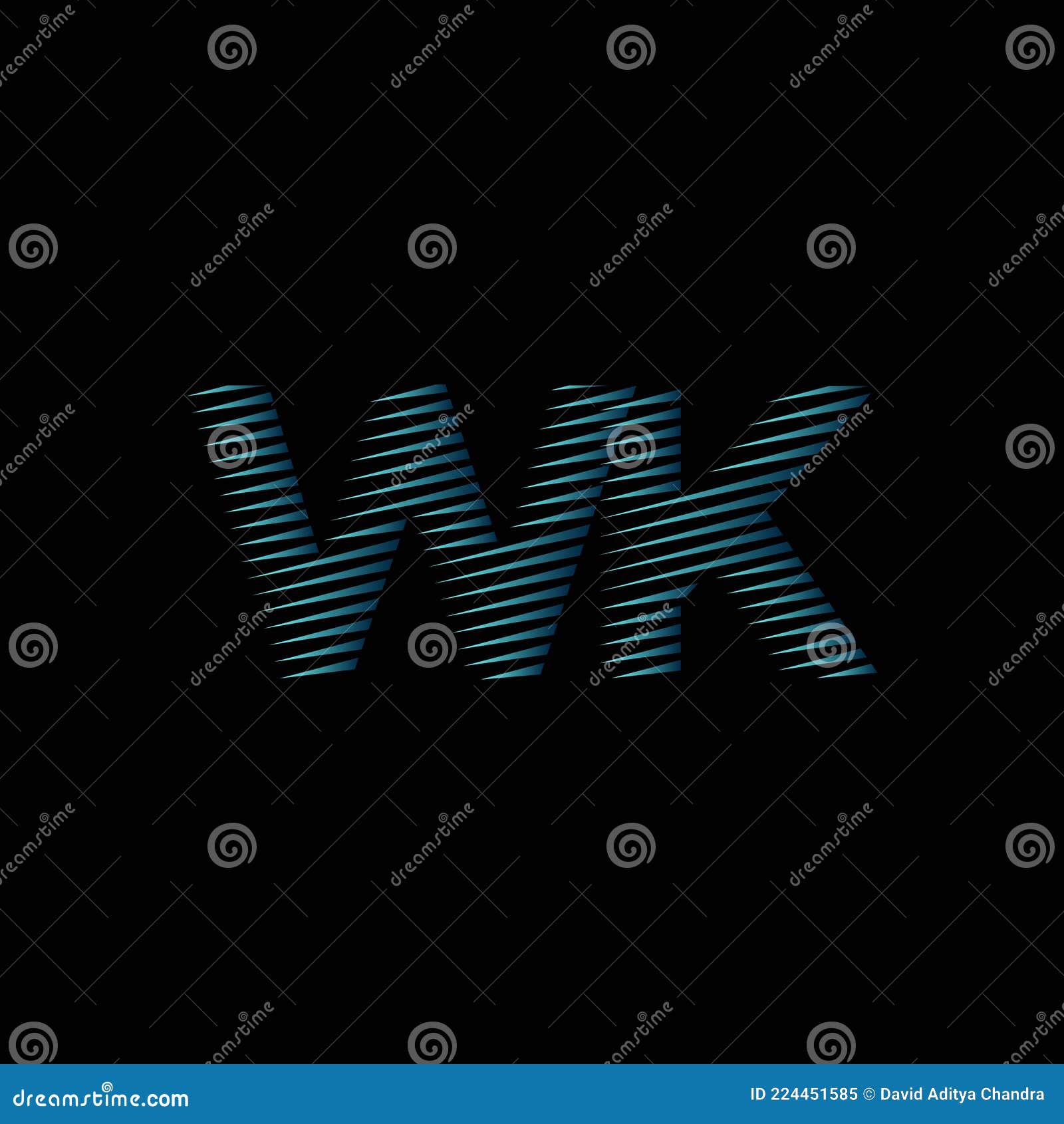 WK Monogram Lines Style Blue Light Vector Stock Vector - Illustration ...