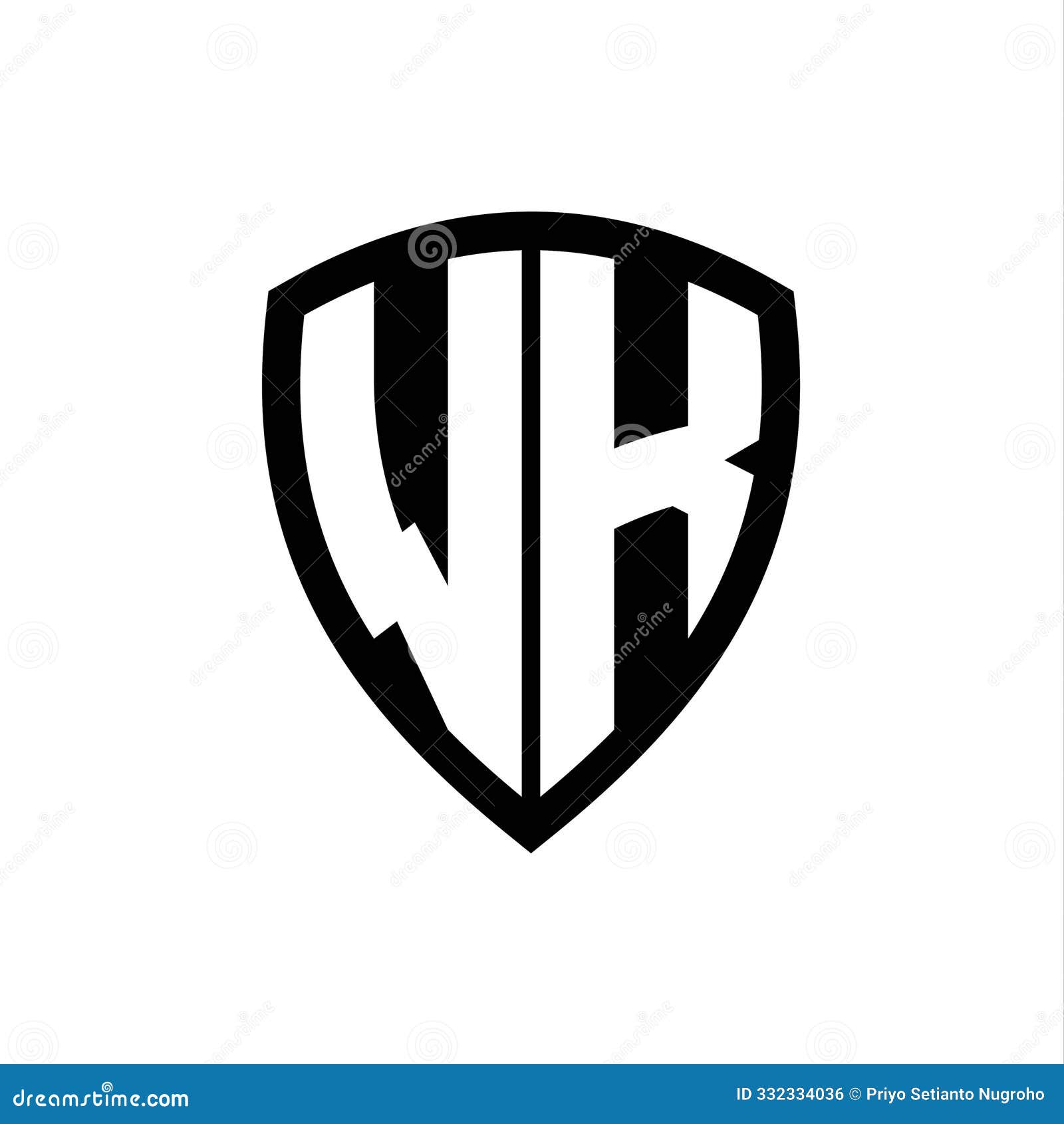 WK Monogram Logo with Bold Letters Shield Shape with Black and White ...