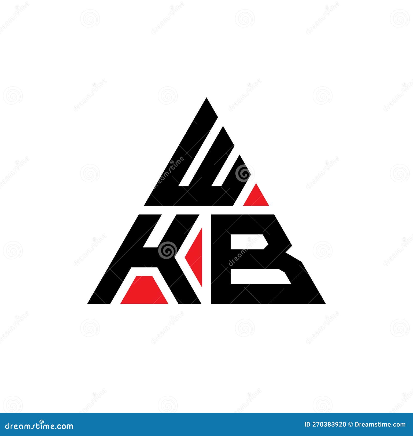 WKB Triangle Letter Logo Design with Triangle Shape. WKB Triangle Logo ...