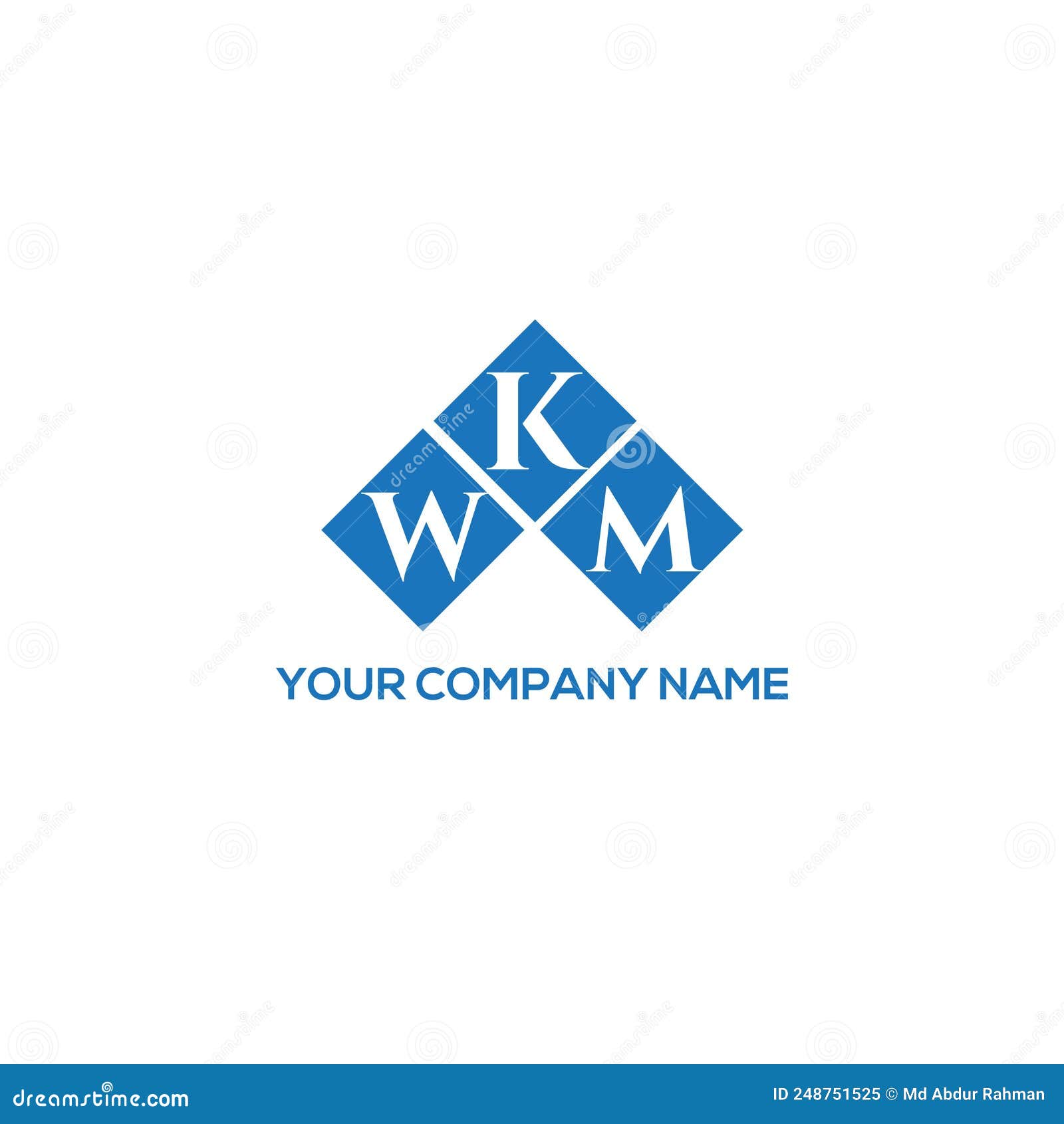 WKM Letter Logo Design on WHITE Background. WKM Creative Initials ...