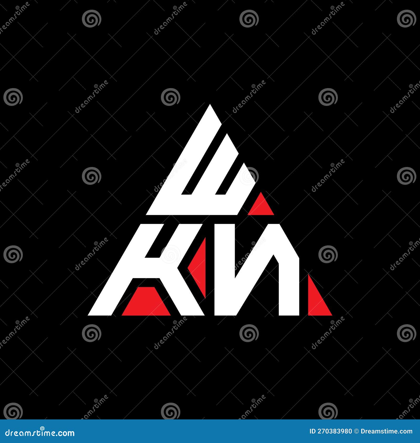 WKN Triangle Letter Logo Design with Triangle Shape. WKN Triangle Logo ...