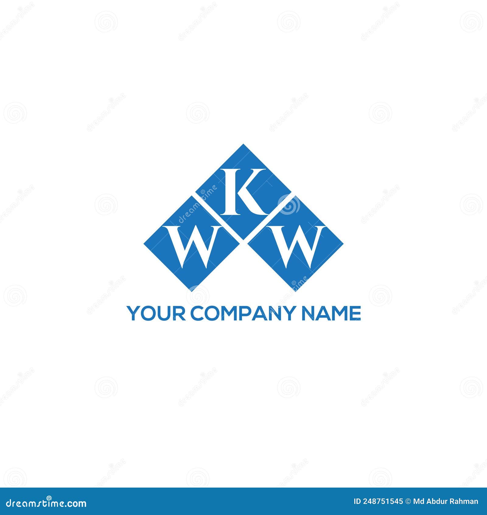 WKW Letter Logo Design on WHITE Background. WKW Creative Initials ...