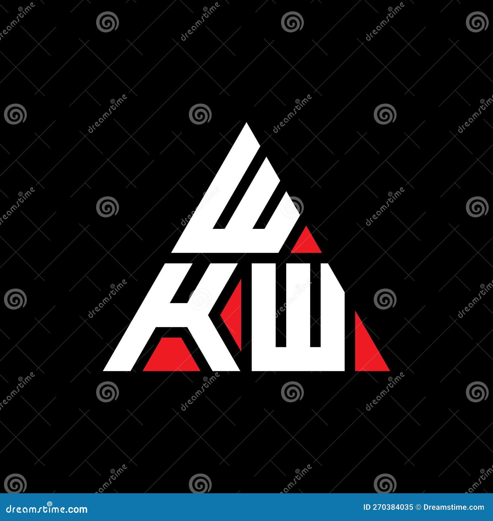 WKW Triangle Letter Logo Design with Triangle Shape. WKW Triangle Logo ...