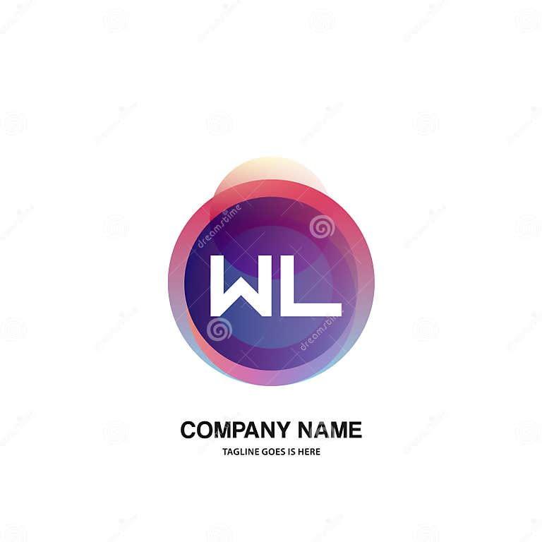 WL Initial Logo with Colorful Circle Template Vector Stock Vector ...
