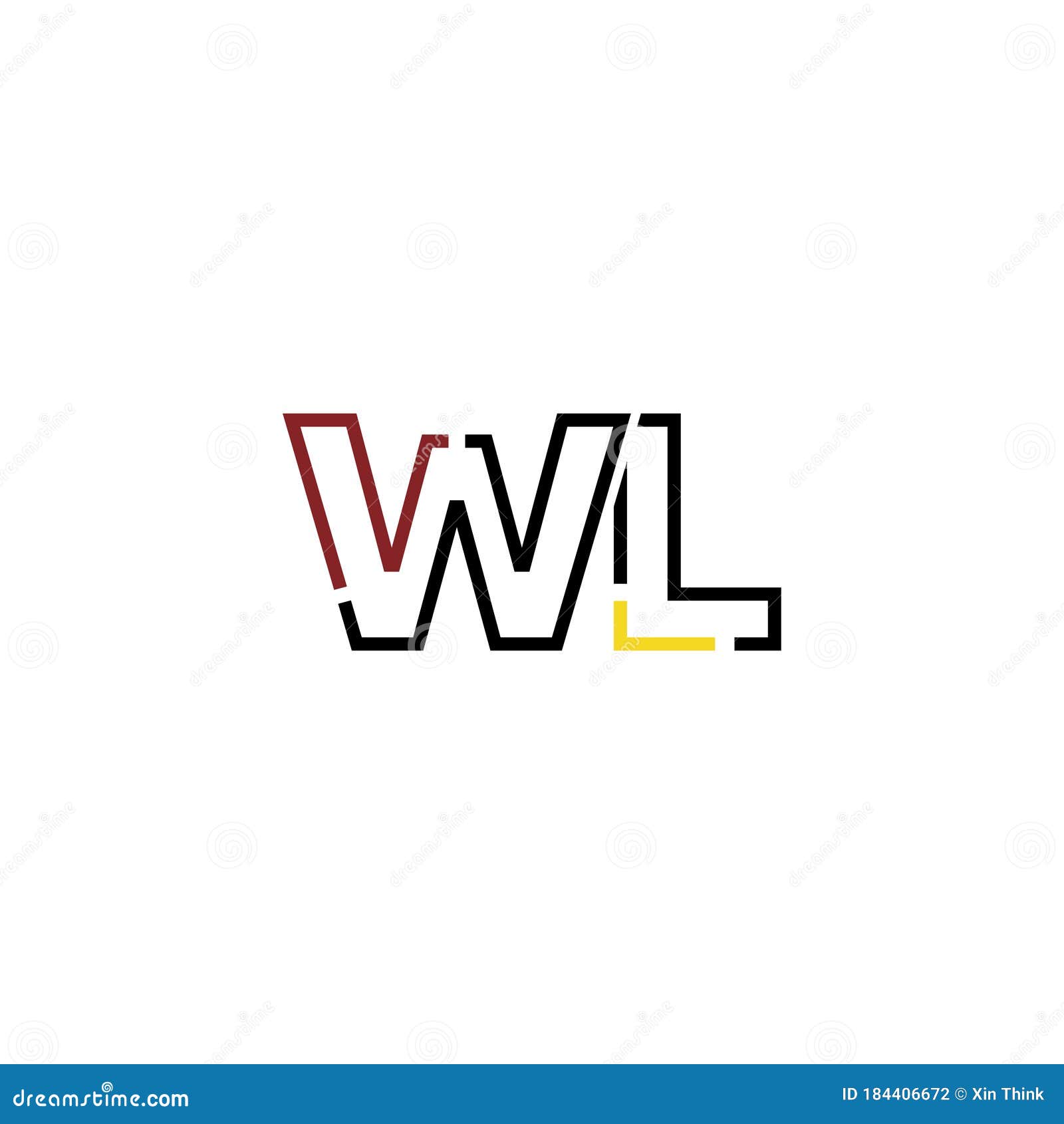 WL Letter Logo Icon Design Template Elements Stock Vector ...