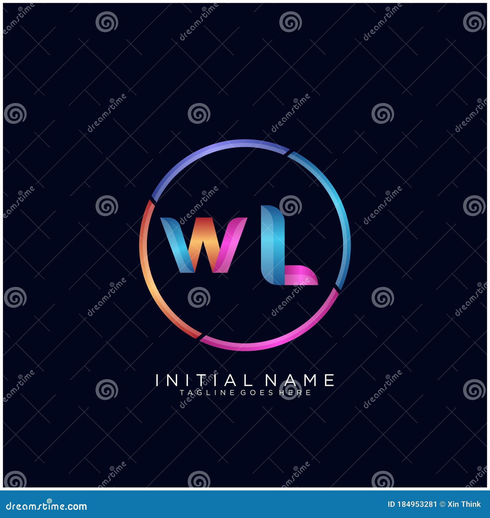 WL Letter Logo Icon Design Template Elements Stock Vector ...