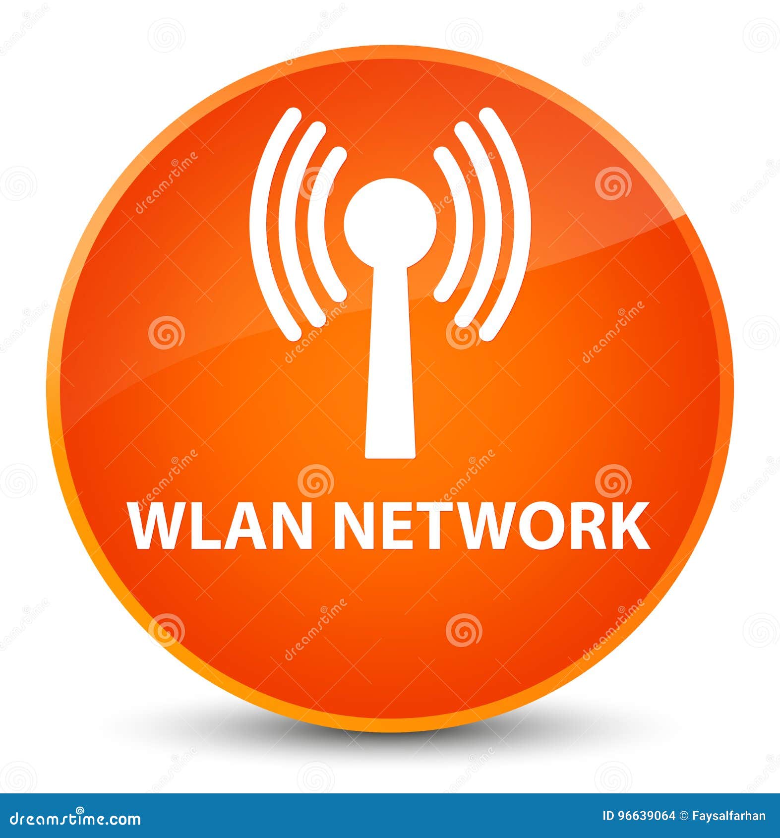 Wlan Network Elegant Orange Round Button Stock Illustration ...