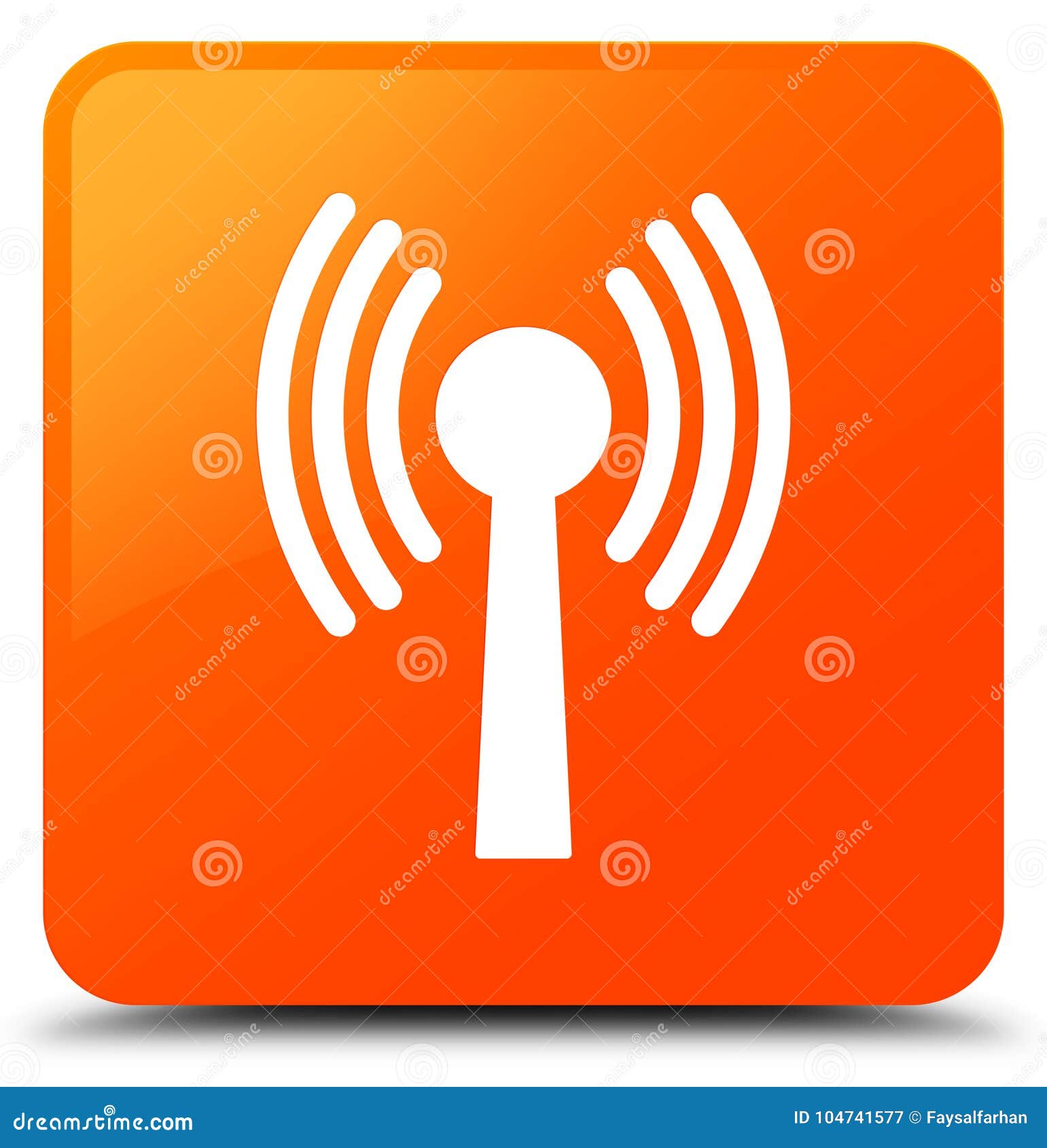 Wlan Network Icon Orange Square Button Stock Illustration ...