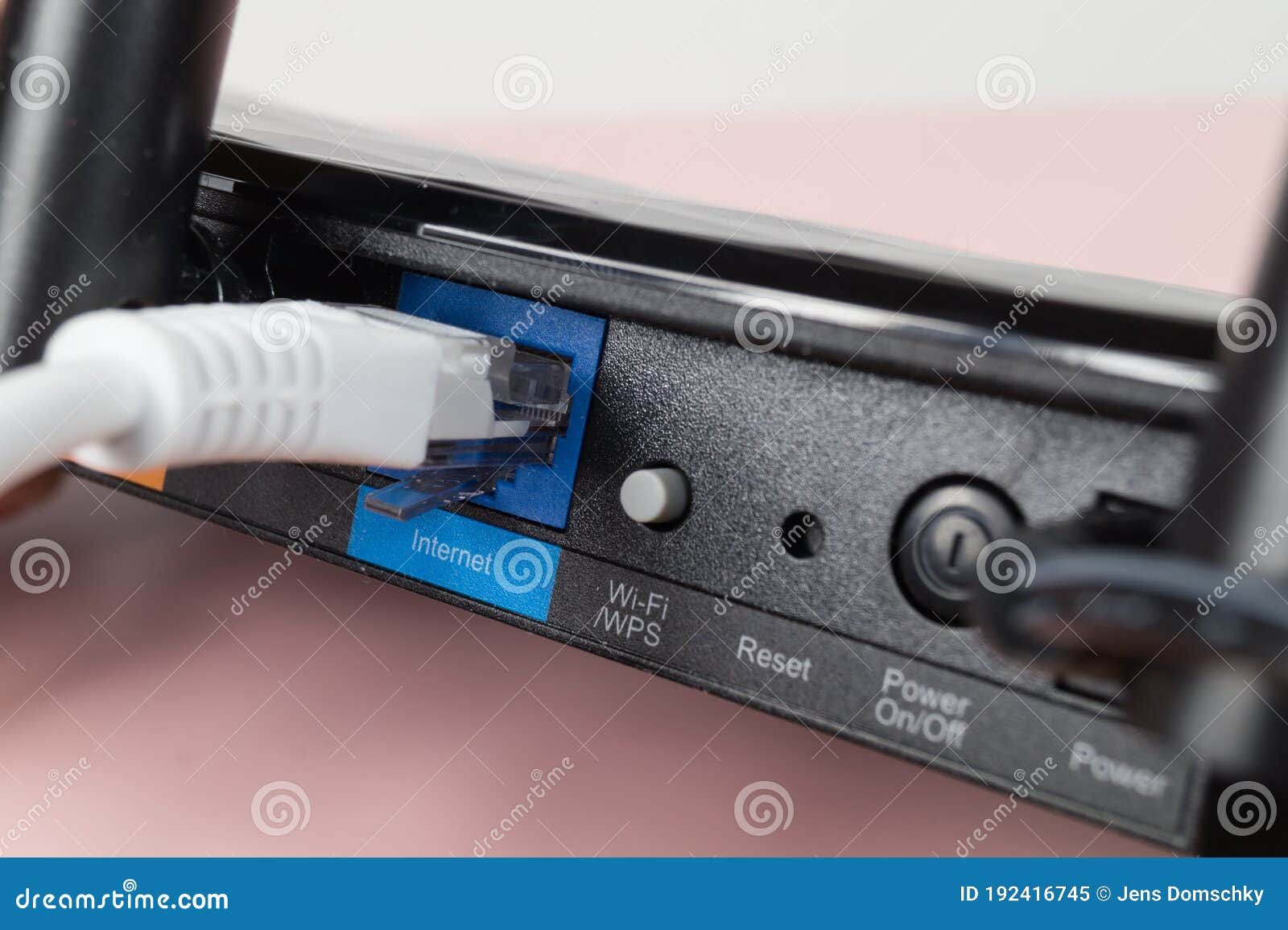 Wlan Router with Connected Internet Cable. Stock Image - Image of cable ...