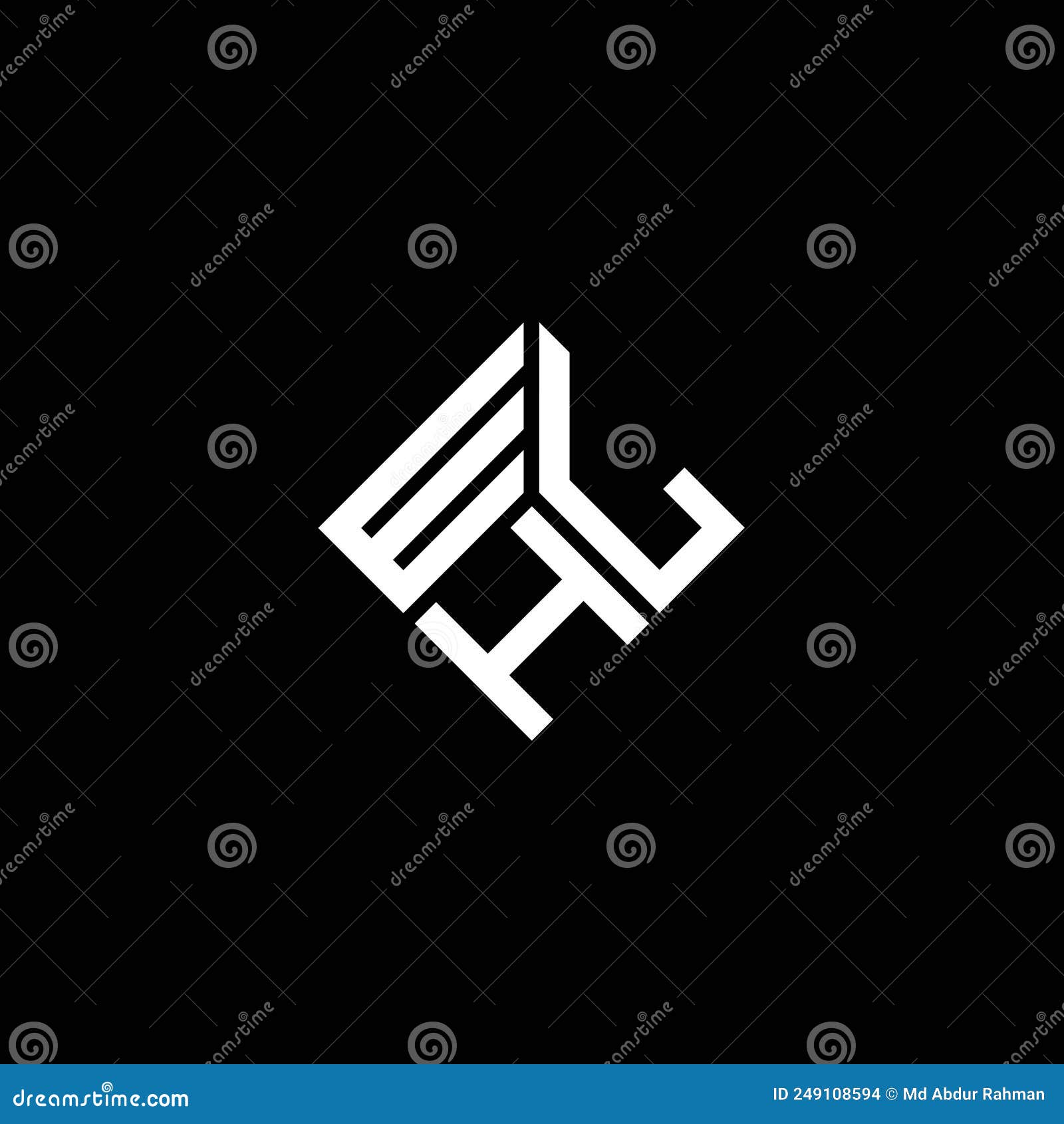 WLH Letter Logo Design on Black Background. WLH Creative Initials ...