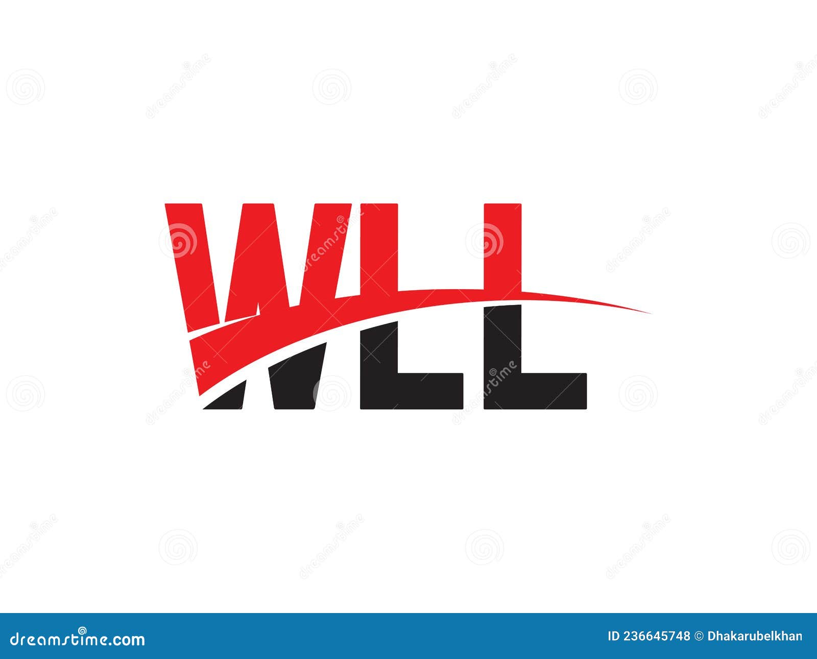 WLL Letter Initial Logo Design Vector Illustration Stock Vector ...