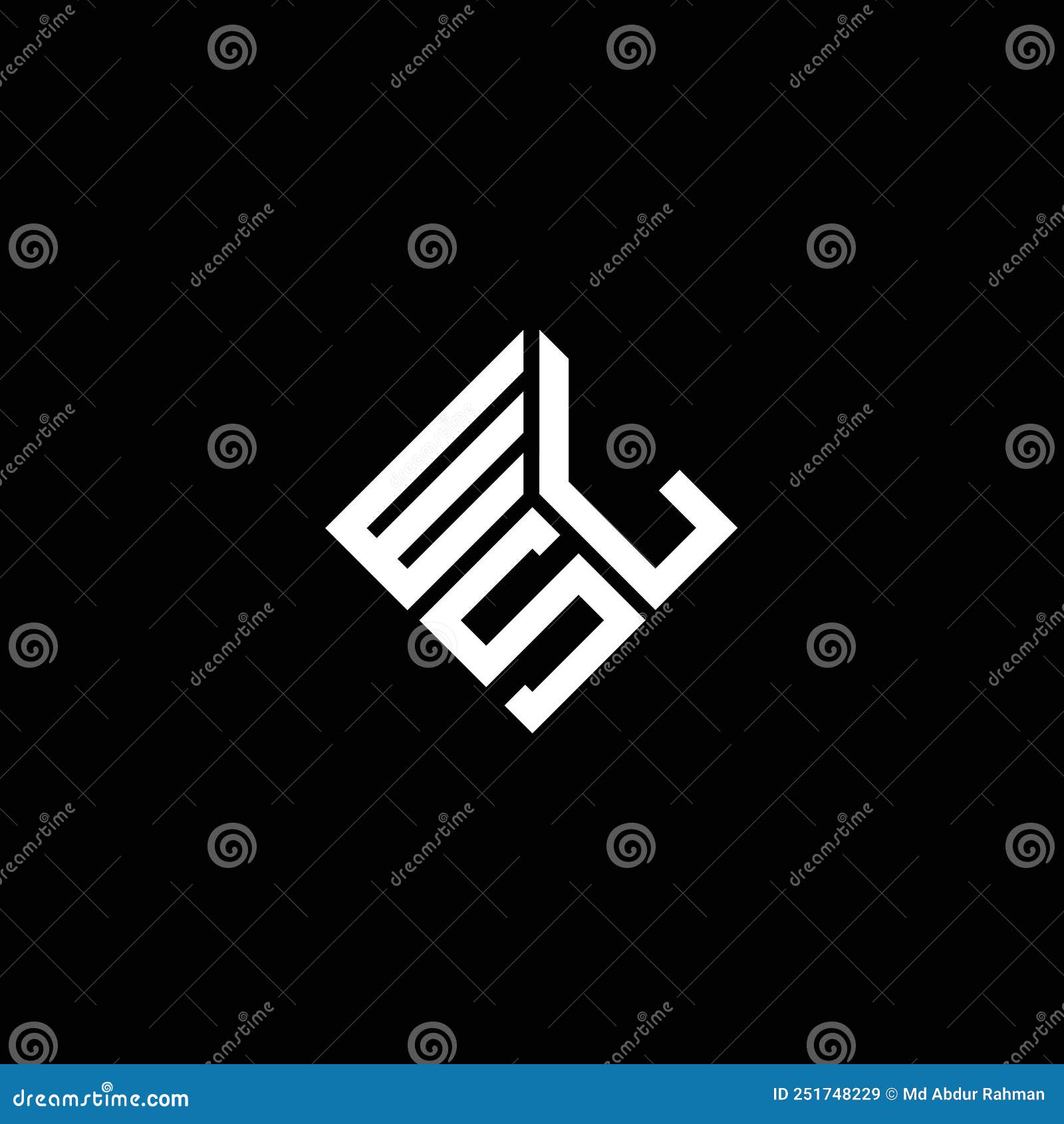 WLS Letter Logo Design on Black Background. WLS Creative Initials ...