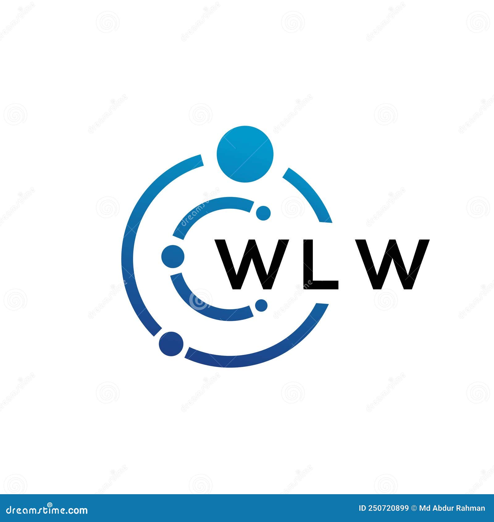 WLW Letter Technology Logo Design on White Background. WLW Creative ...