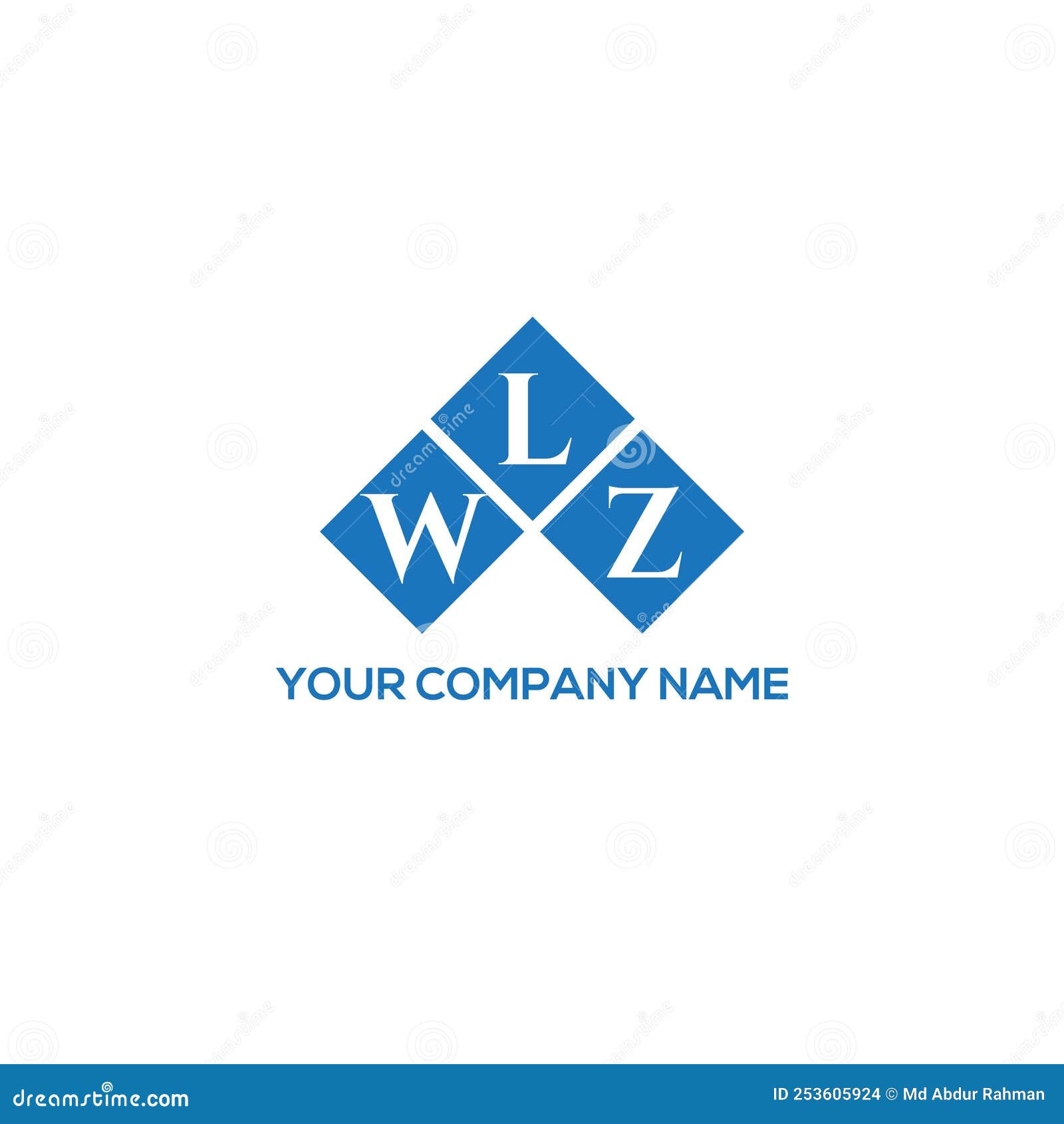 WLZ Letter Logo Design on WHITE Background. WLZ Creative Initials ...