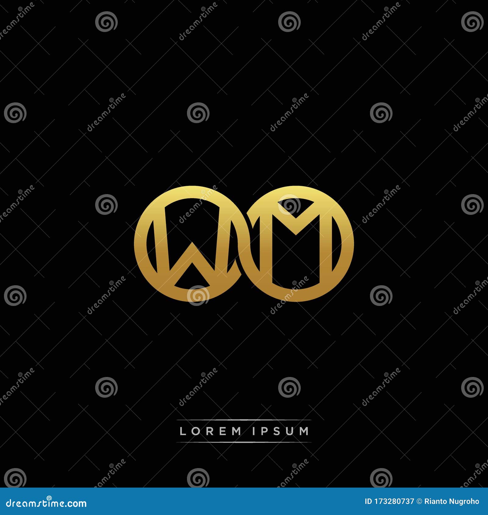 WM Initial Letter Linked Circle Capital Monogram Logo Modern Template ...