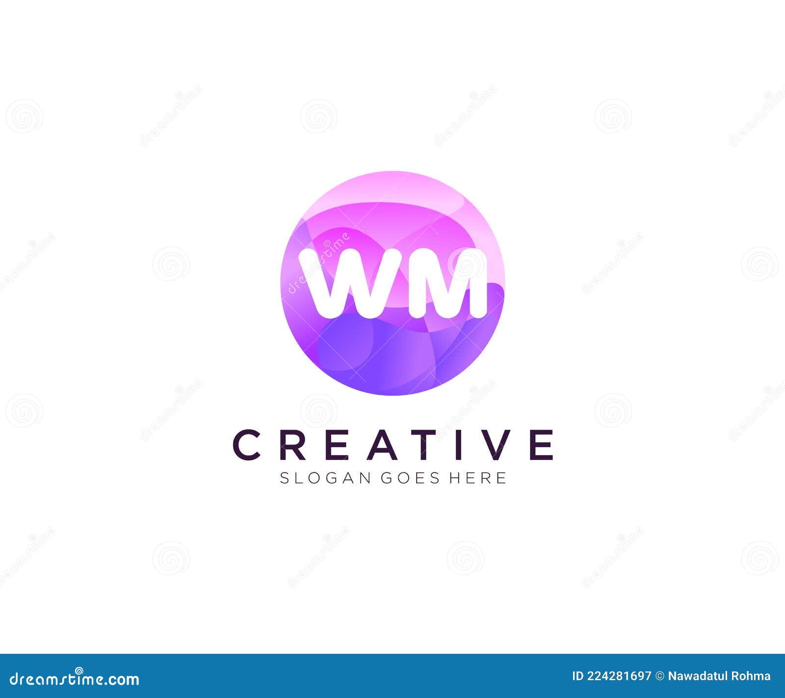 WM Initial Logo with Colorful Circle Template Vector Stock Vector ...