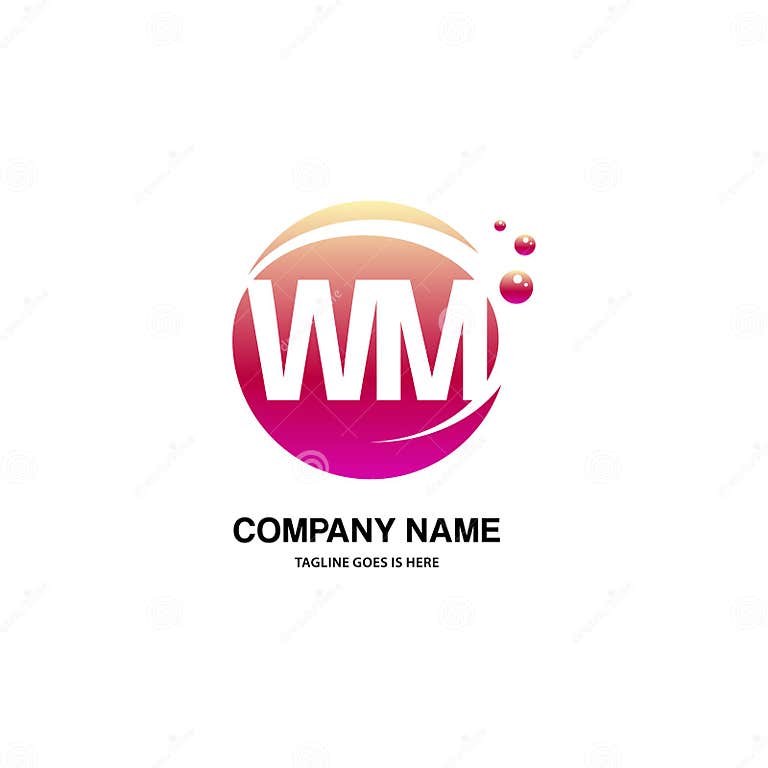 WM Initial Logo with Colorful Circle Template Vector Stock Illustration ...