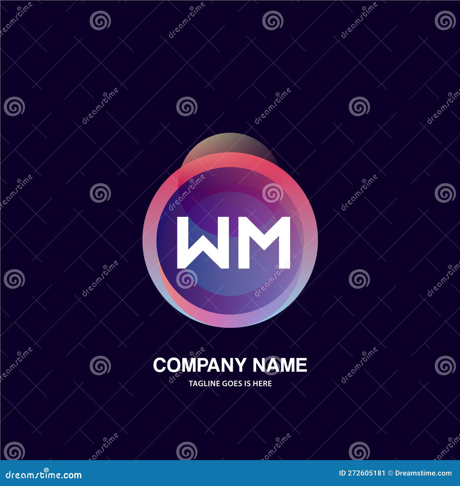 WM Initial Logo with Colorful Circle Template Vector Stock Vector ...