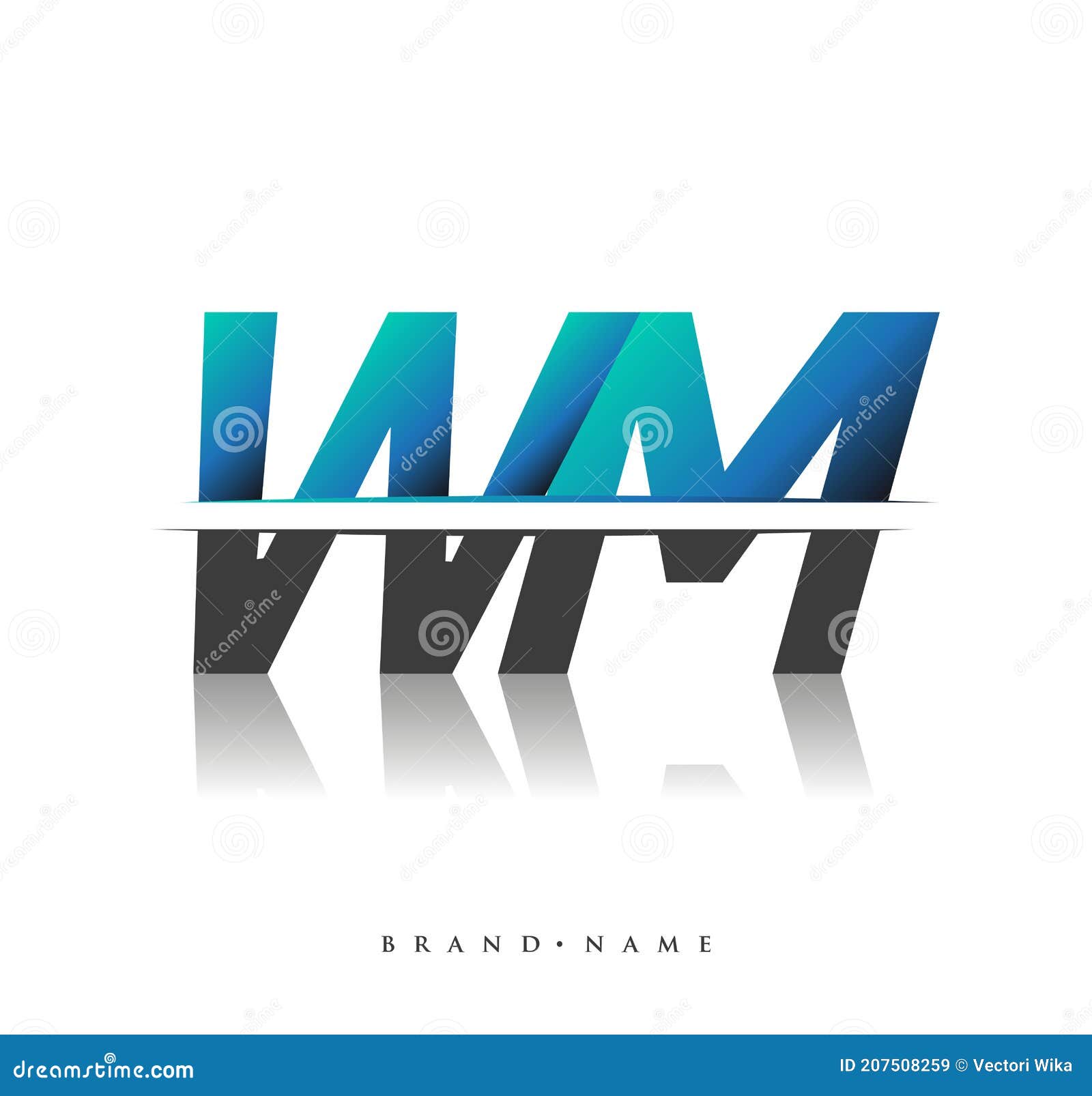 WM Initial Logo Company Name Colored Black and Blue, Simple and Modern ...