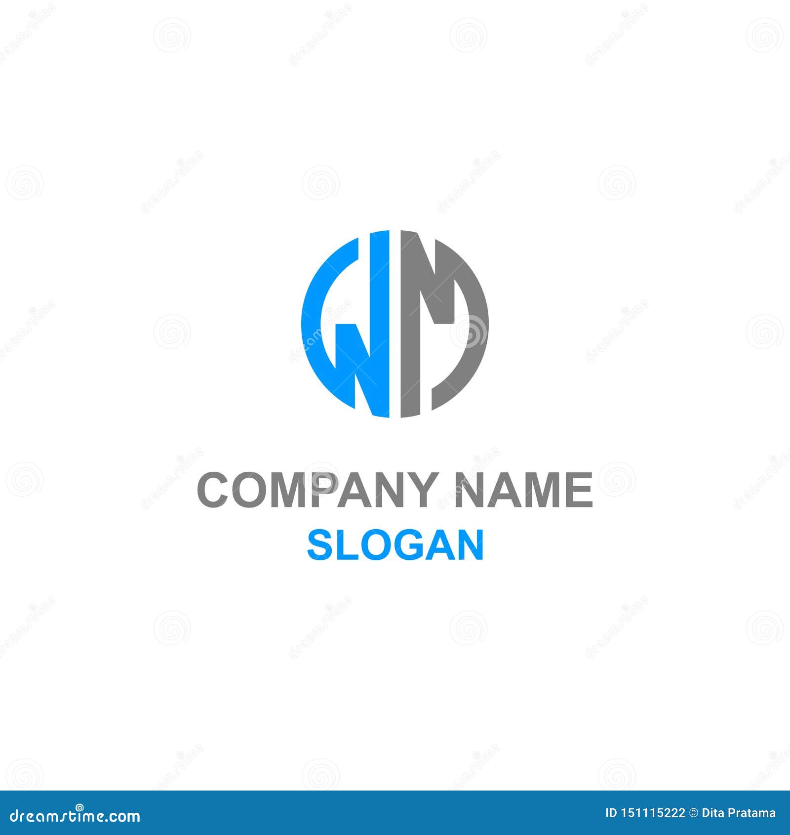 WM Letter Initial Circle Logo. Stock Illustration - Illustration of ...