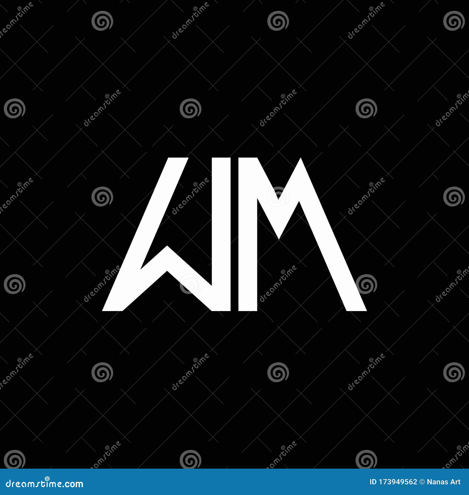WM Logo Abstract Monogram Isolated on Black Background Stock Vector ...