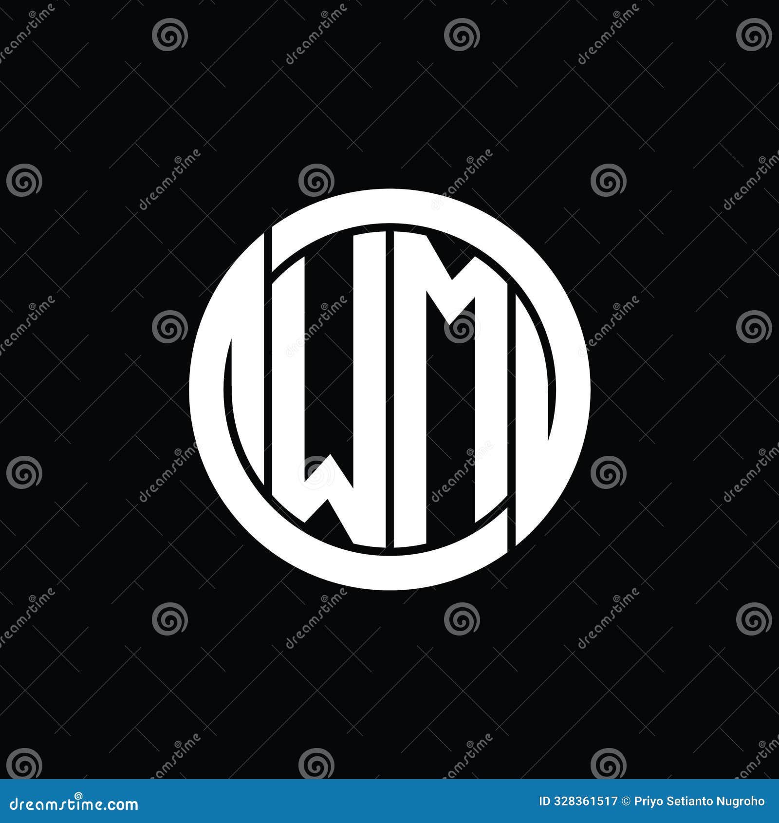 WM Logo Monogram Shield Inside Circle Shape Vector Images Design ...