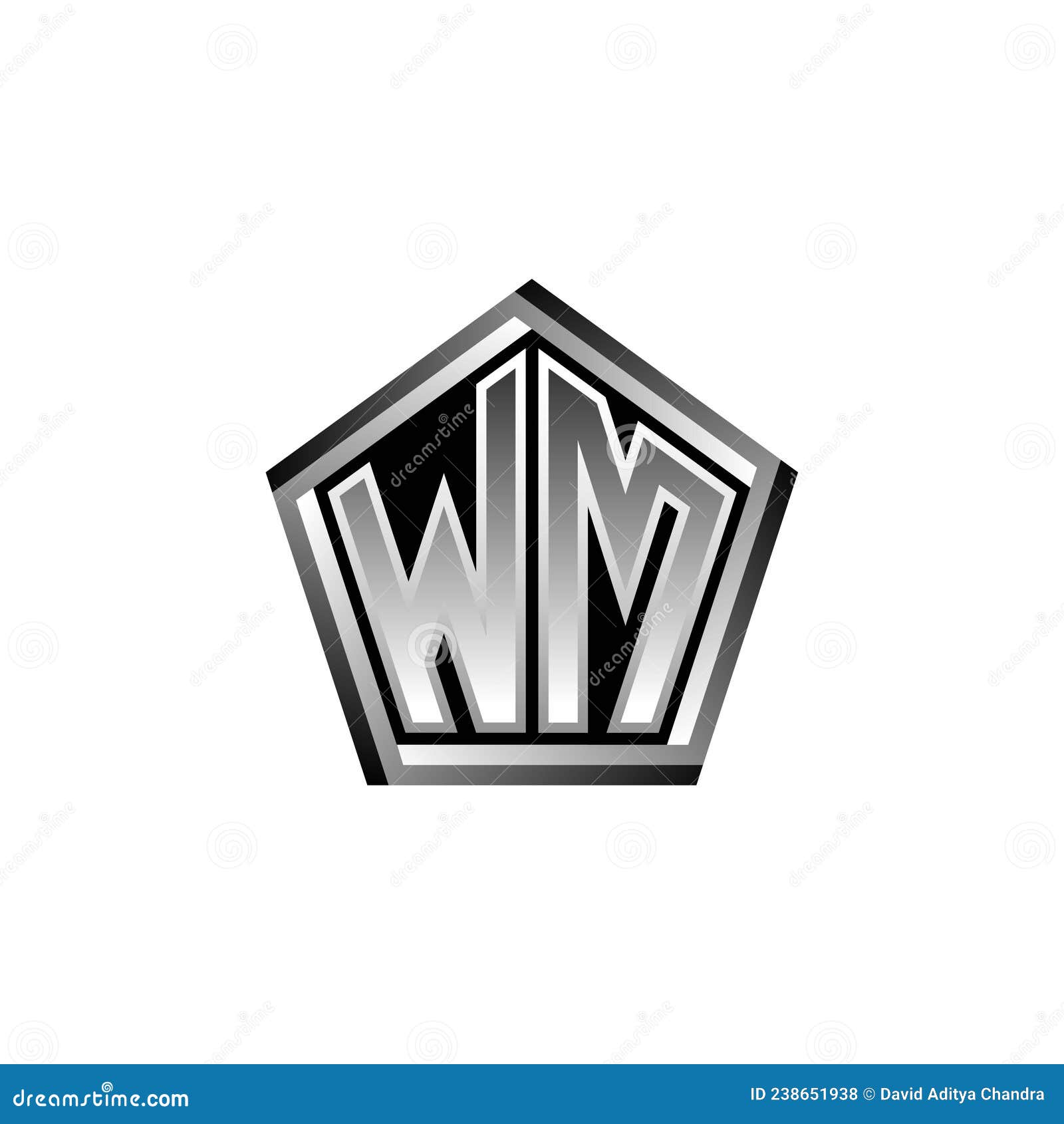 WM Logo Monogram Silver Geometric Modern Design Stock Vector ...