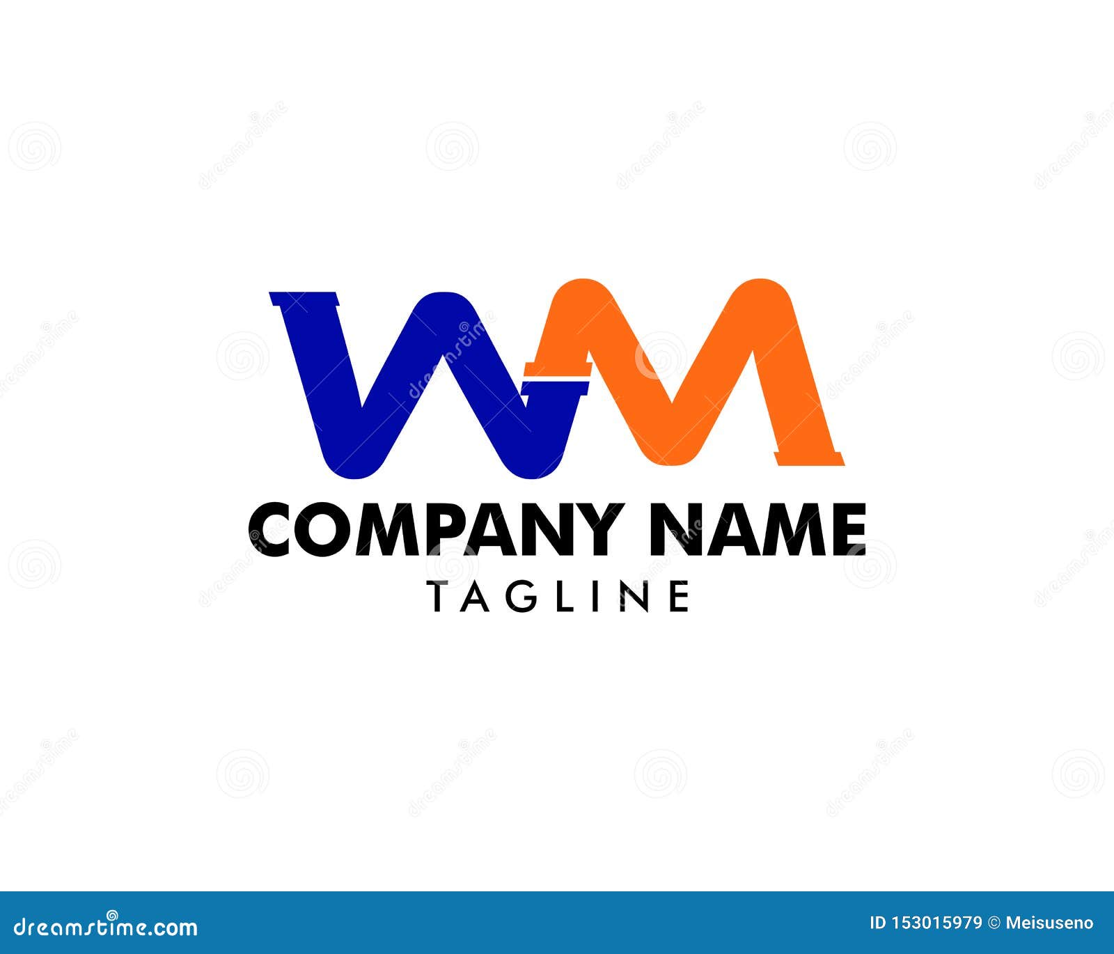 WM Pipe Letter Logo Icon Design Stock Vector - Illustration of initials ...