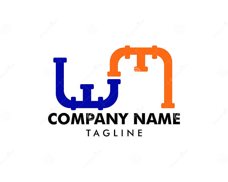 WM Pipe Letter Logo Icon Design Stock Vector - Illustration of element ...