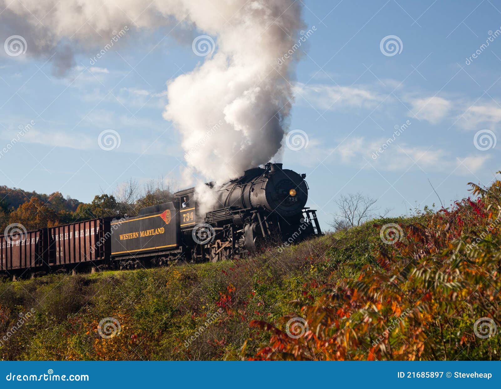 WM Steam Train Powers Along Railway Editorial Photography - Image of ...