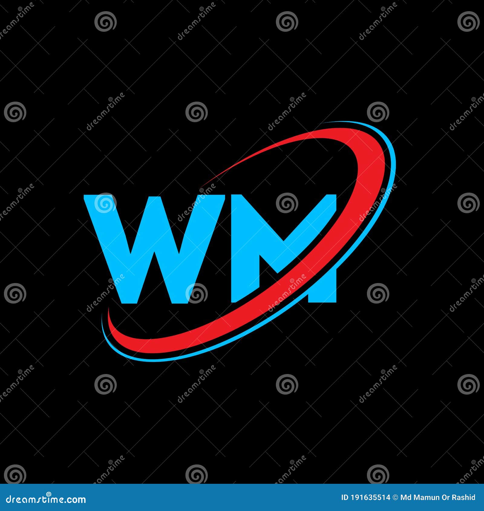 WM W M Letter Logo Design. Initial Letter WM Linked Circle Uppercase ...