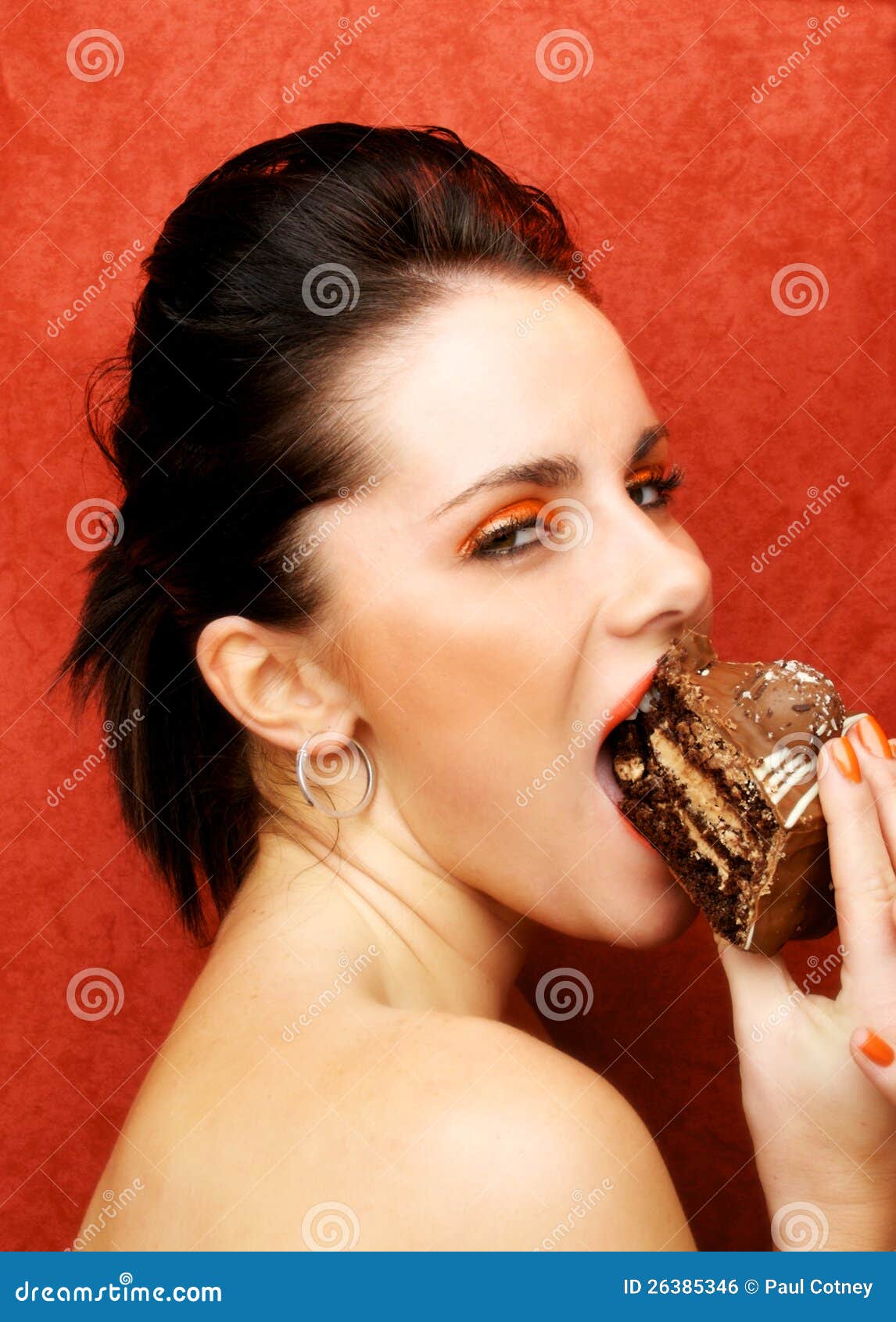 Wman Eating Cake, Gluttony - the Seven Deadly Sins Stock Photo - Image ...