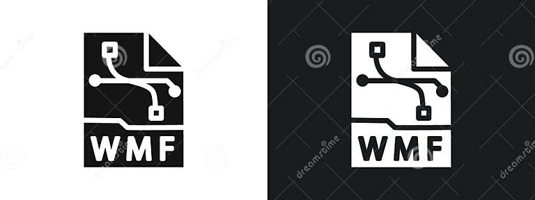 WMF File Document Icon Linear Graphics Set Vector in Black Stock Illustration - Illustration of ...